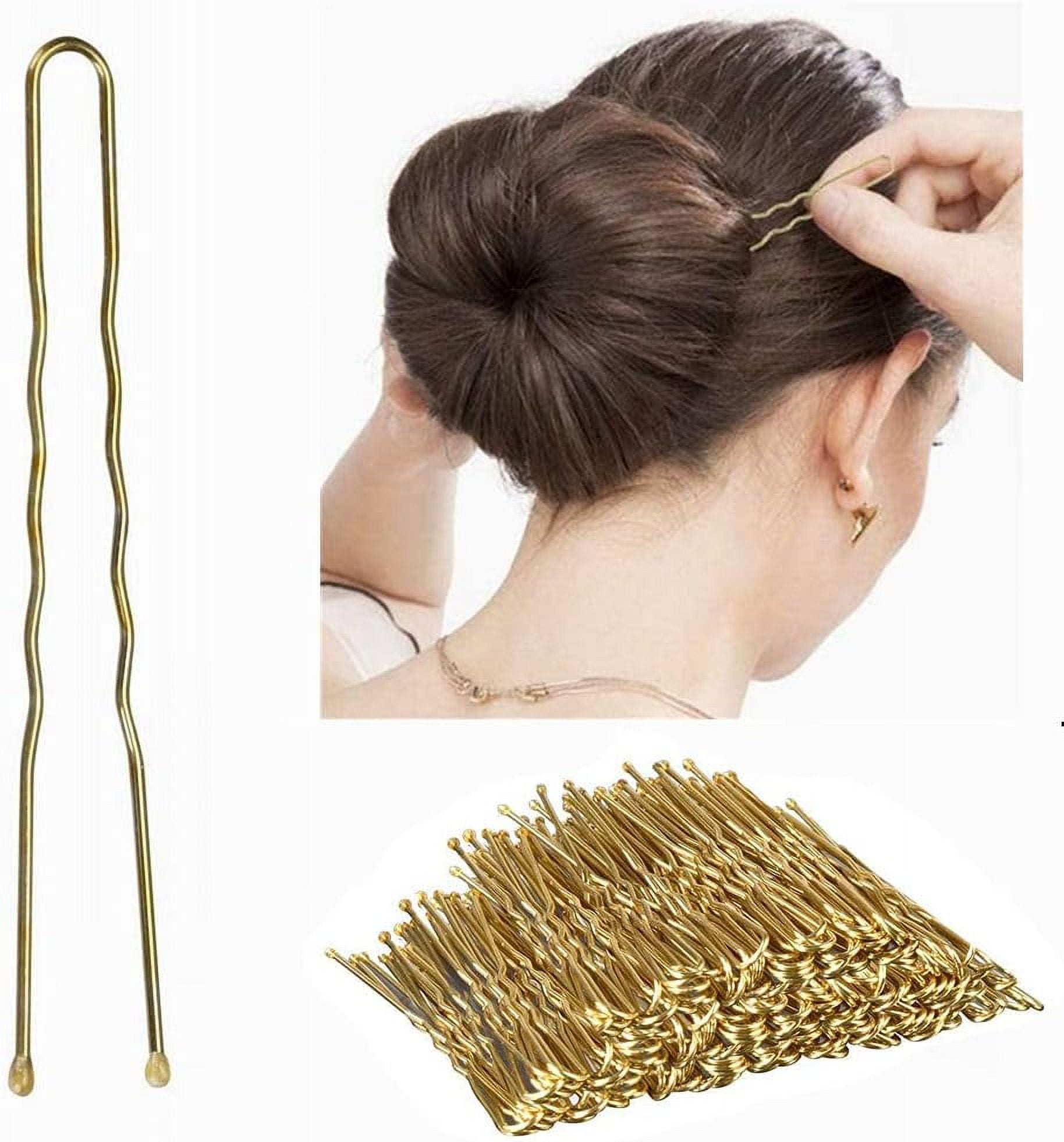 U Shaped Hair Pins,Gold French Blonde Bobby Buns Clips for Updos ...