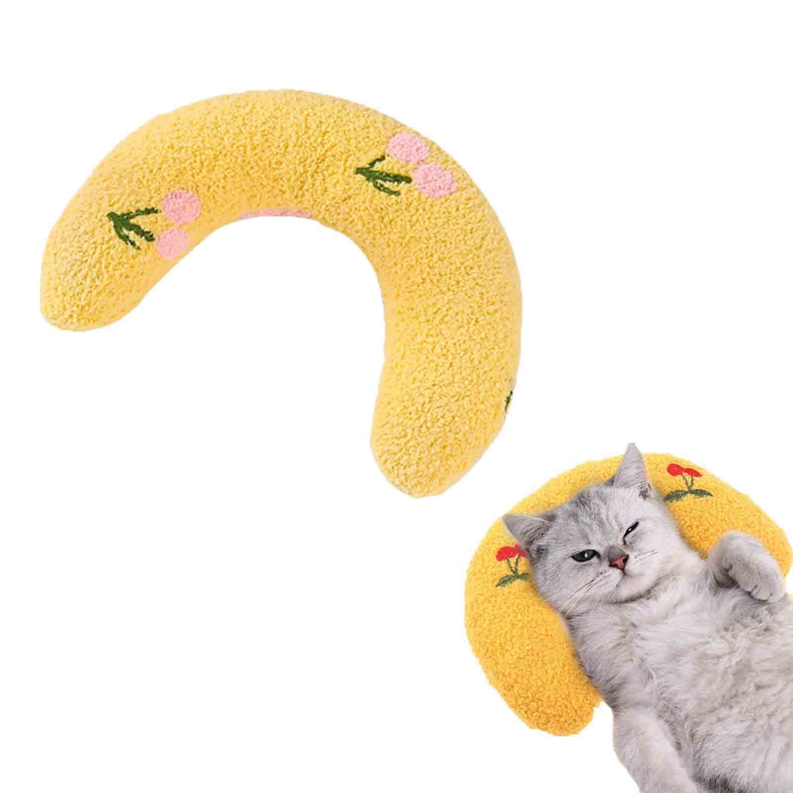 U-Shaped Half Moon Cat & Dog Neck Protecting Calming Pillow, Soft ...