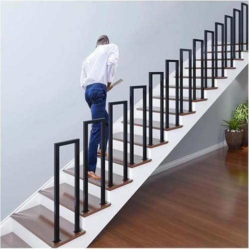 U Shaped Handrail, Indoor Stair Railing, Matte Black Railings for ...