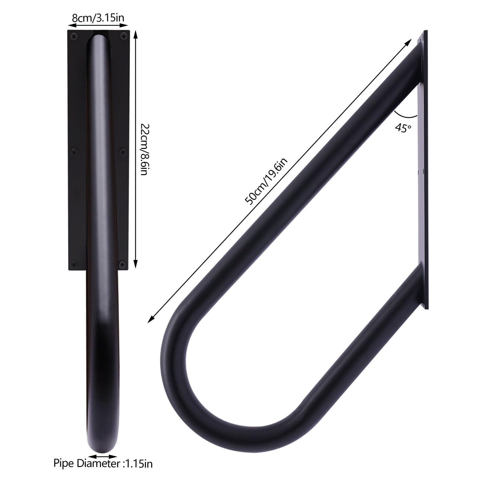 U-Shaped Handrails Handrails for Outdoor / Indoor Steps Wall Mount ...