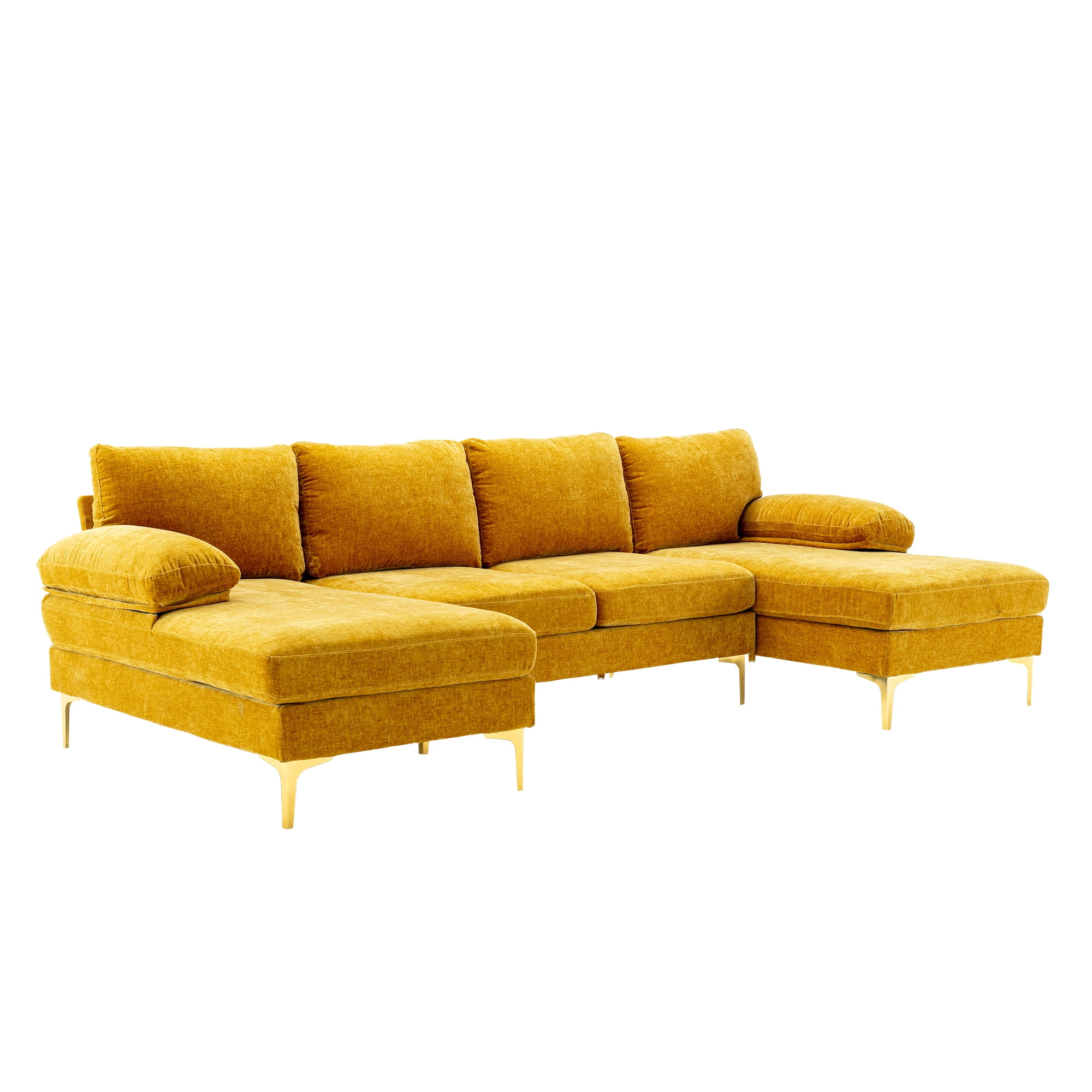 U-Shaped Hardwood Frame Sectional Sofa With Double Lounge Chaise, 800 ...