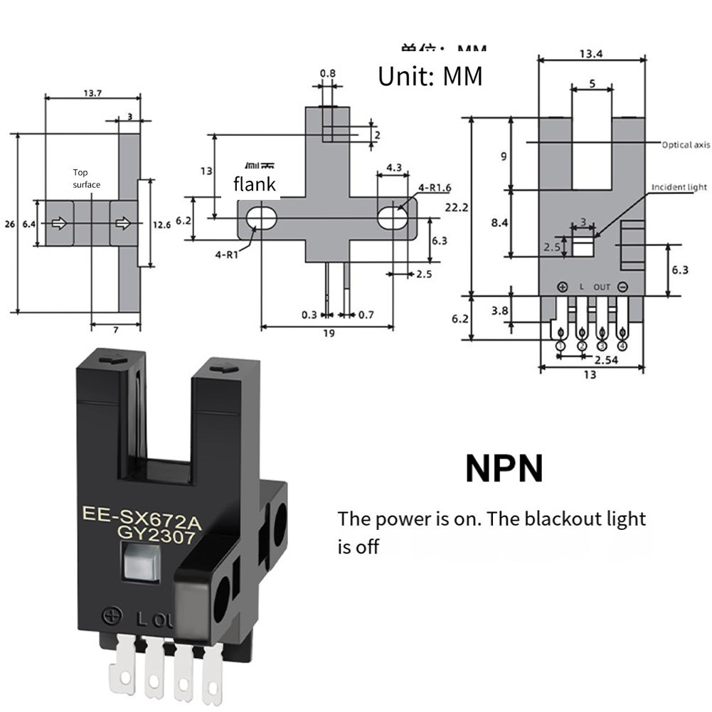 U-shaped Induction Switch Photoelectric Sensor 5-24V Slot Type Switch ...