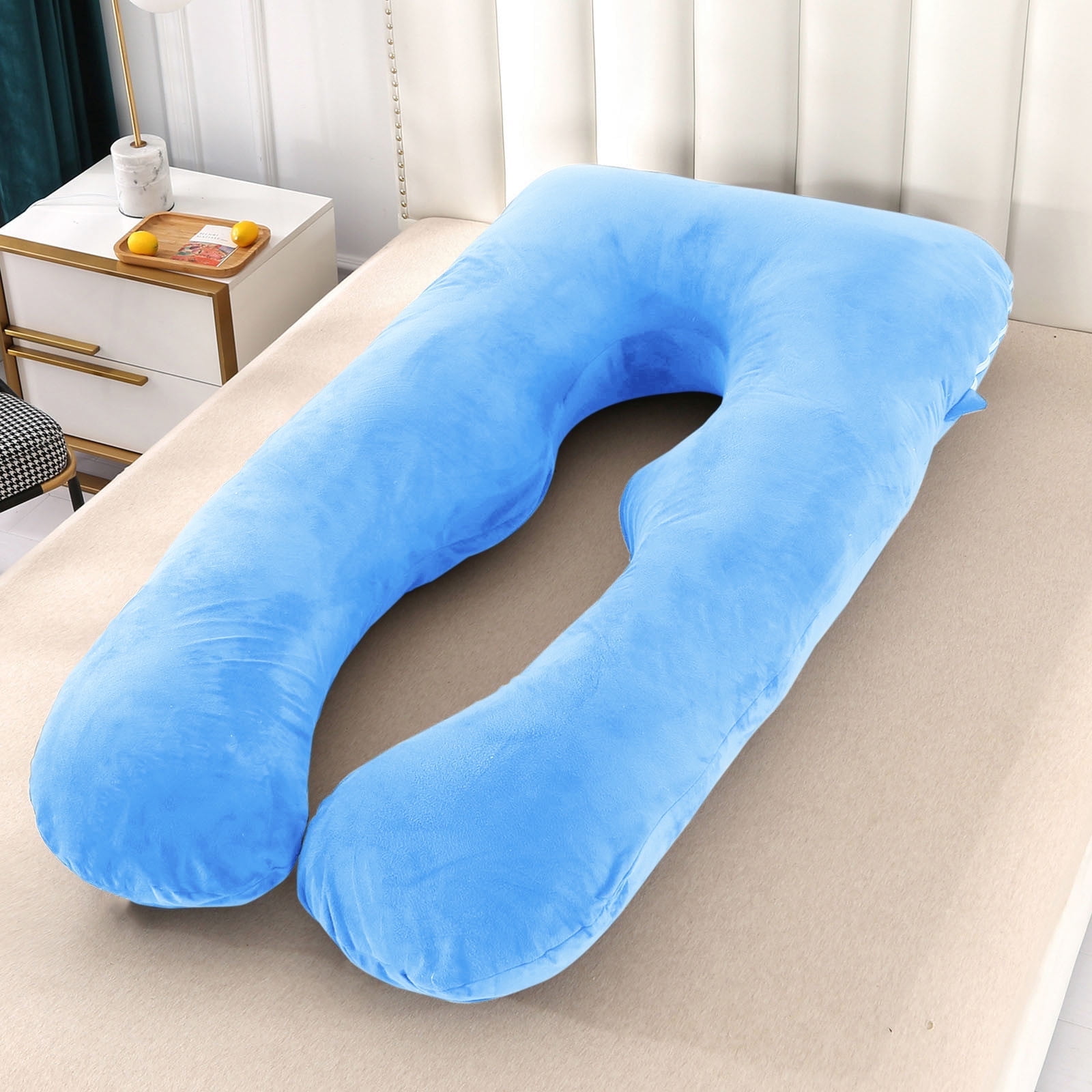 U-Shaped Pregnancy Pillow Case, Cooling Cover - Full Body Support ...