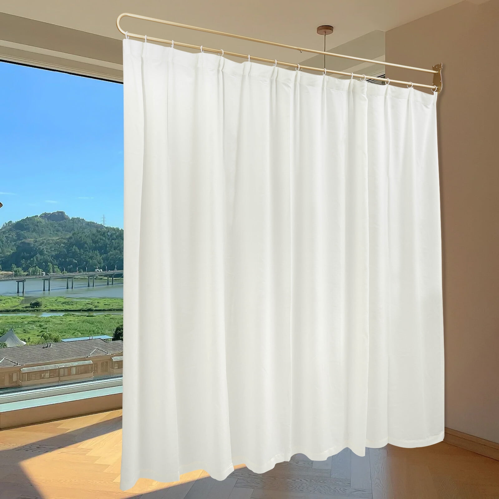 U-Shaped Privacy Partition Curtain Divider Velvet Curtain For SPA/Room ...