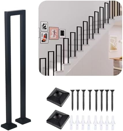 U Shaped Railing for Stairs, Indoor Modern Non-Slip Decorative ...