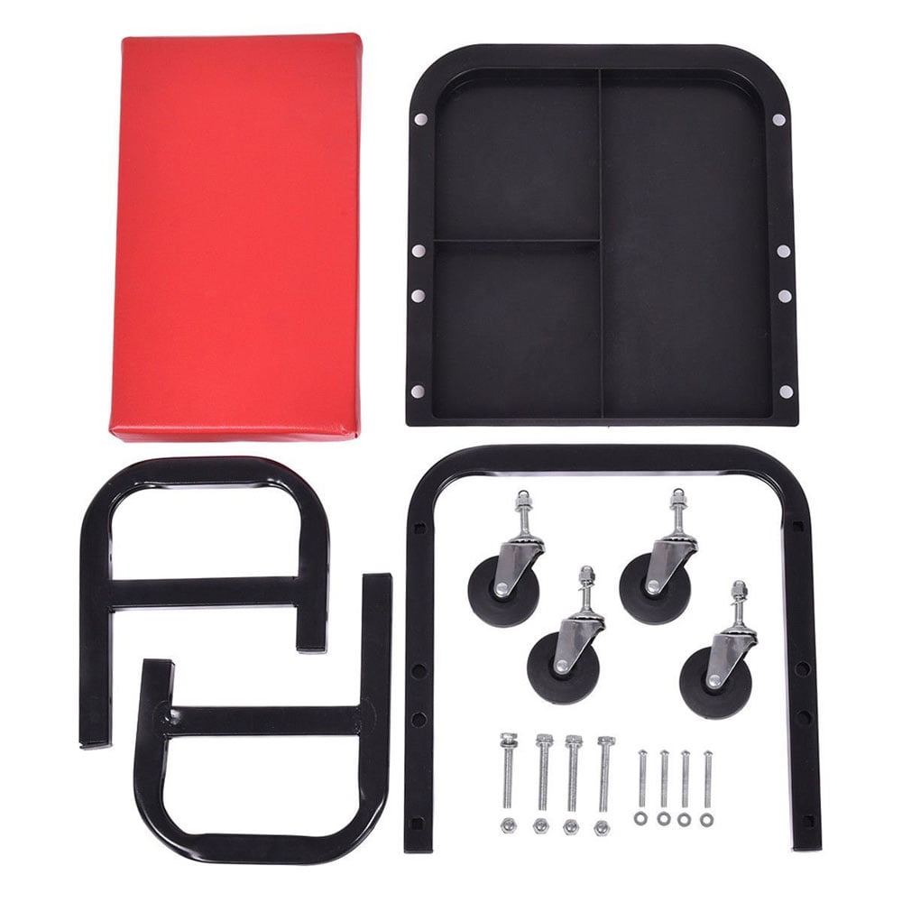 U-Shaped Rolling Creeper Seat Red & Black - Walmart.com