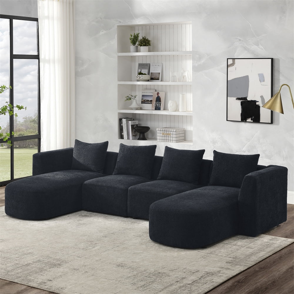 U-Shaped Sectional Sofa Couch for Living Room, 117" Large Couch with ...