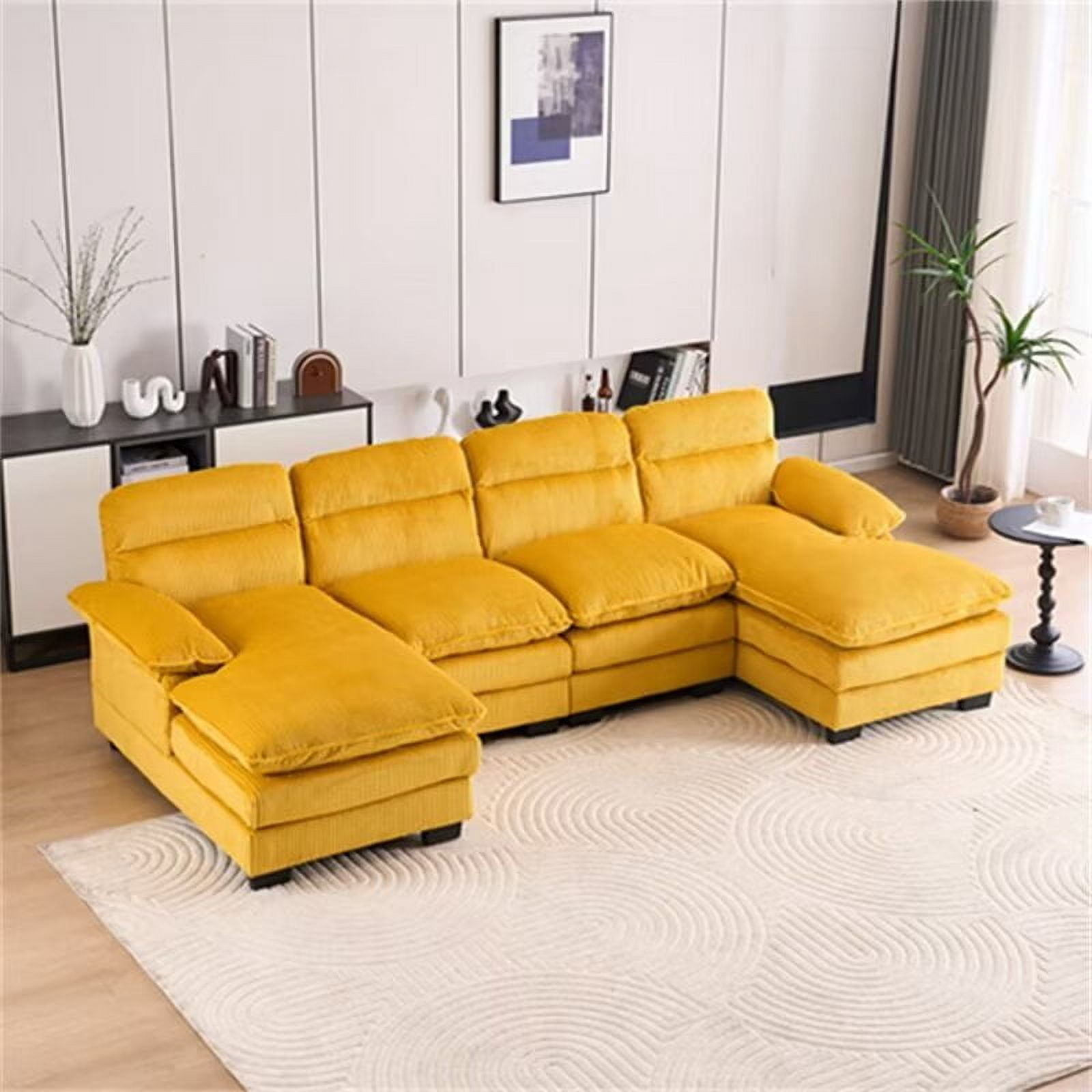 U-Shaped Sectional Sofa Set, Oversized Deep Seat 6 Seater Corner ...