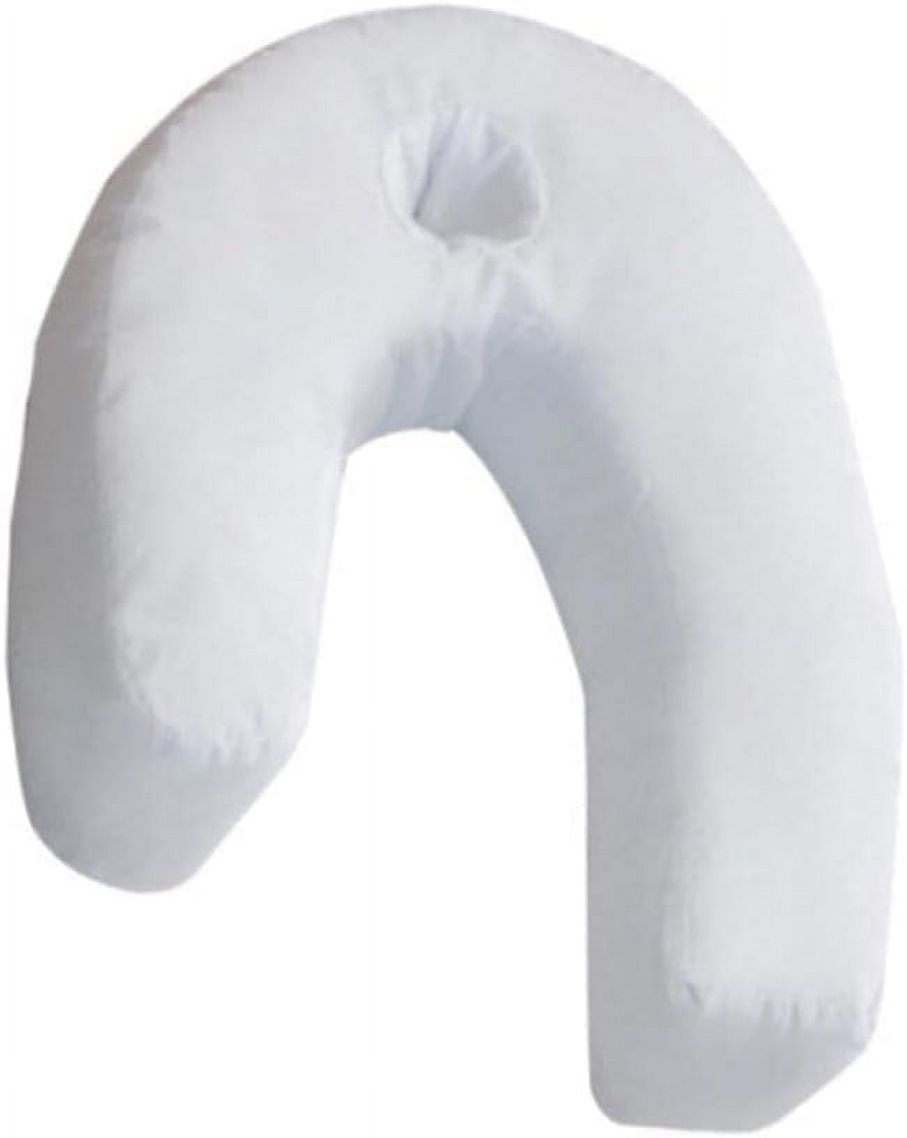 U-Shaped Side Sleeper Pillow with Ear Hole,J Pillows for Side Sleeping ...