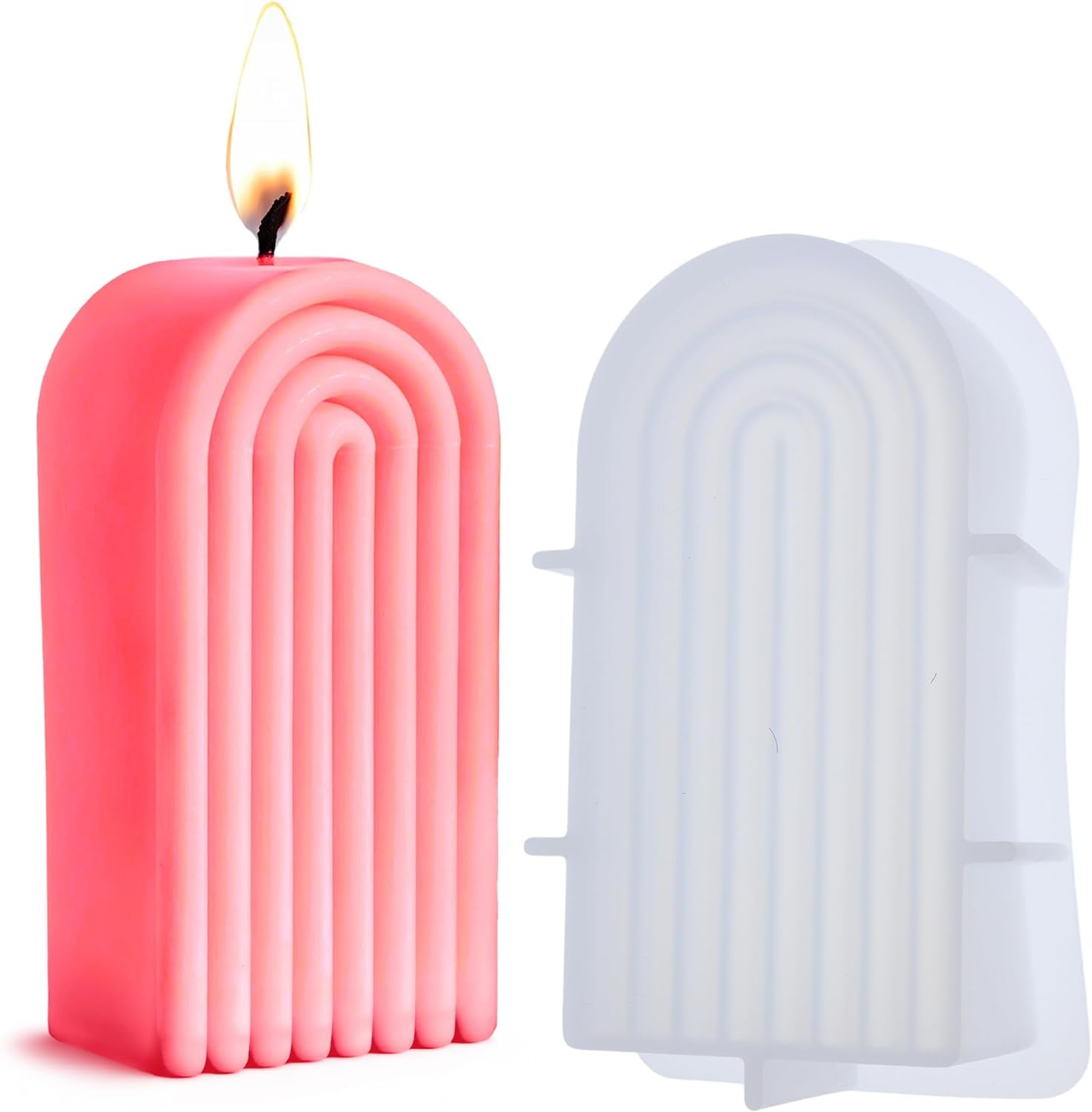 - U-Shaped Silicone Mold, Rainbow Candle Mold, Striped U, Simple Lines ...