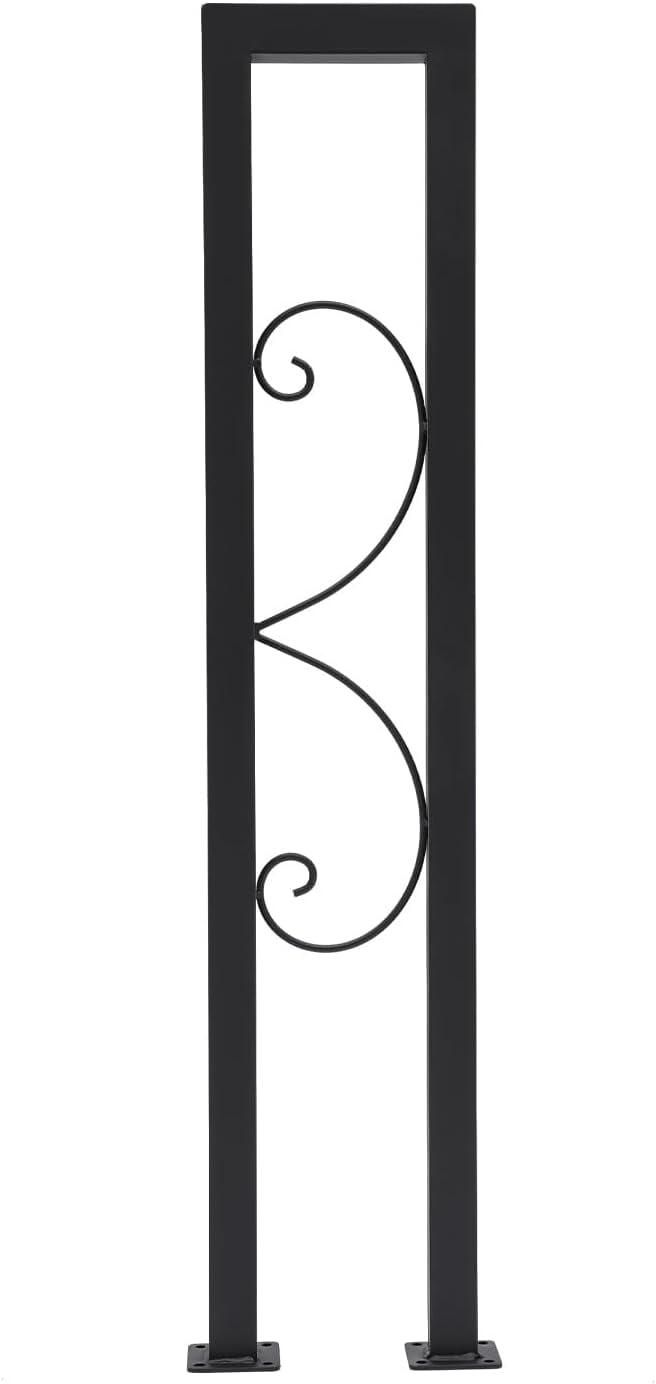 U-Shaped Stair Handrail Curved Pattern Black Metal Stair Handrail, Hand ...