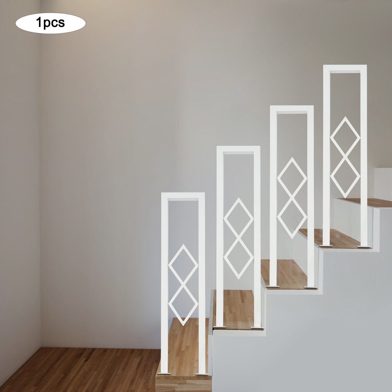 U-Shaped Stair Handrail, Diamond Shaped Decorative Stair Railing 7.87 ...