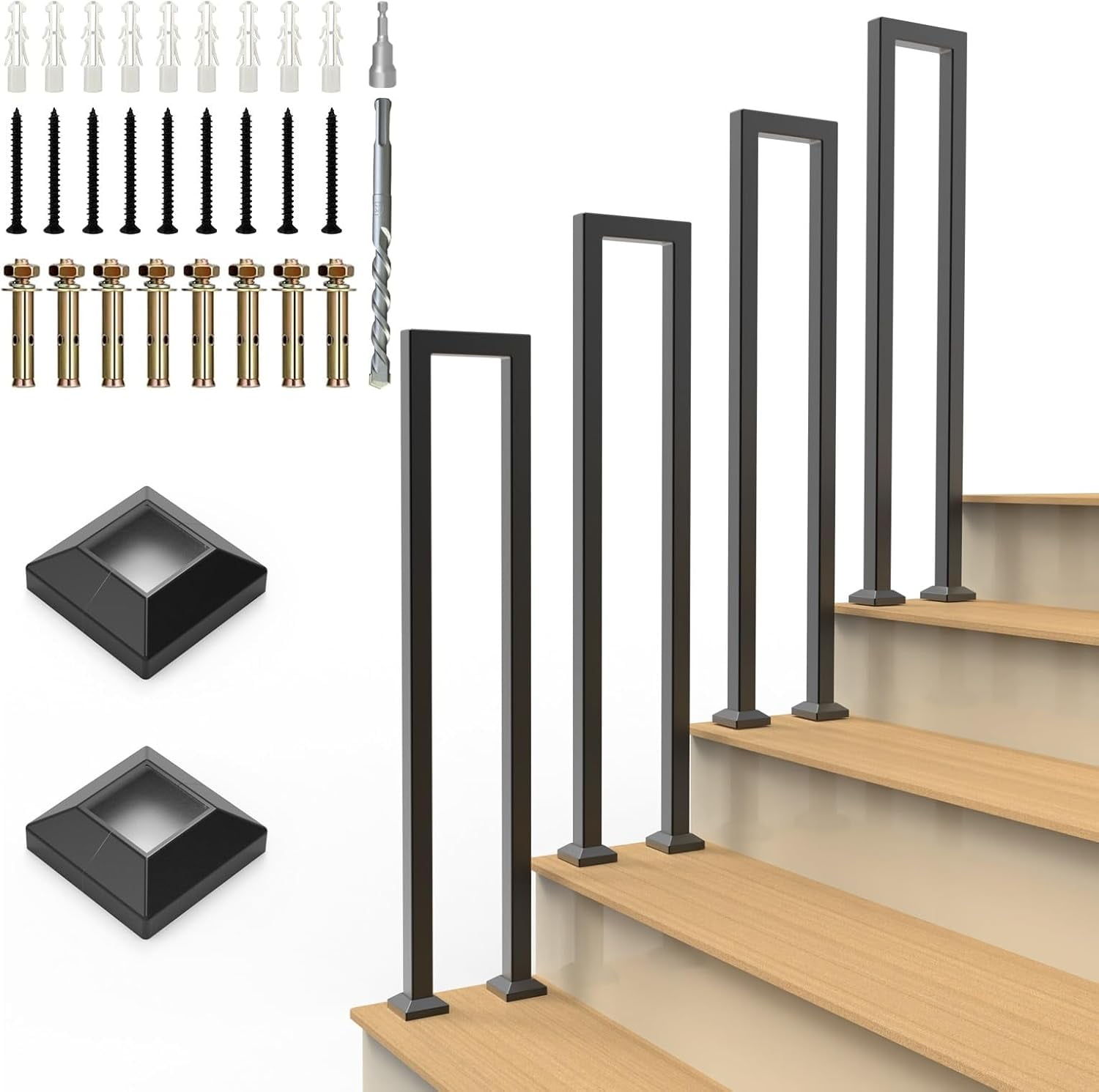 U-Shaped Staircase Handrails for Outdoor & Indoor Steps, Industrial ...