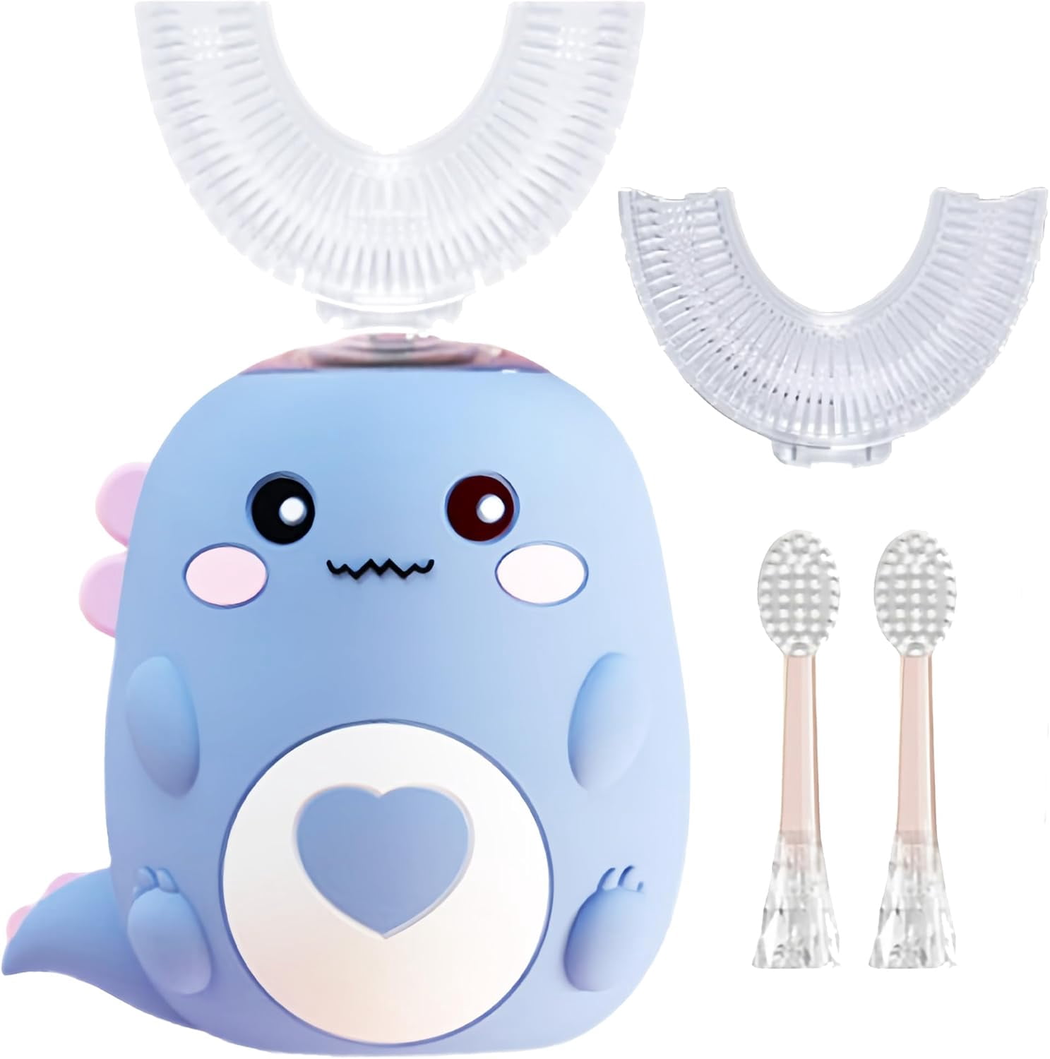U Shaped Toothbrush with 4 Brush Heads, 360° Sonic Toothbrush Cleaning ...