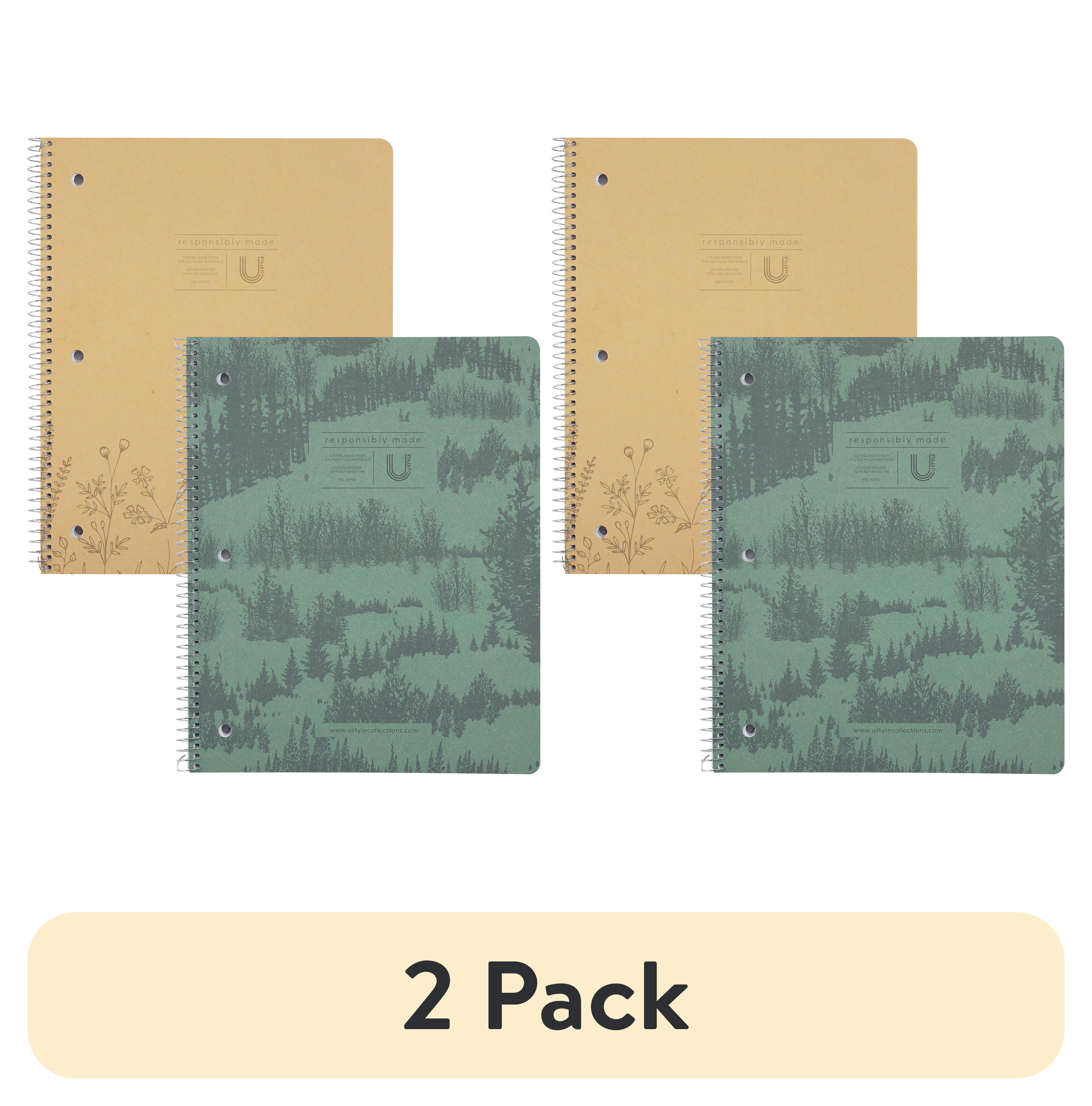 (2 pack) U Style Eco-Friendly 1 Subject Notebook, 2 Pack, 80 Sheets ...