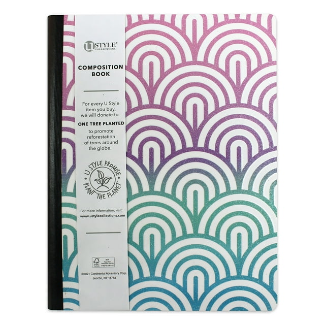 U Style Glitter Festival Composition Book, 100 Sheets, College Rule ...