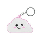 U Style Happy Cloud Glitter Rubber Keychain with Metal Keyring ...