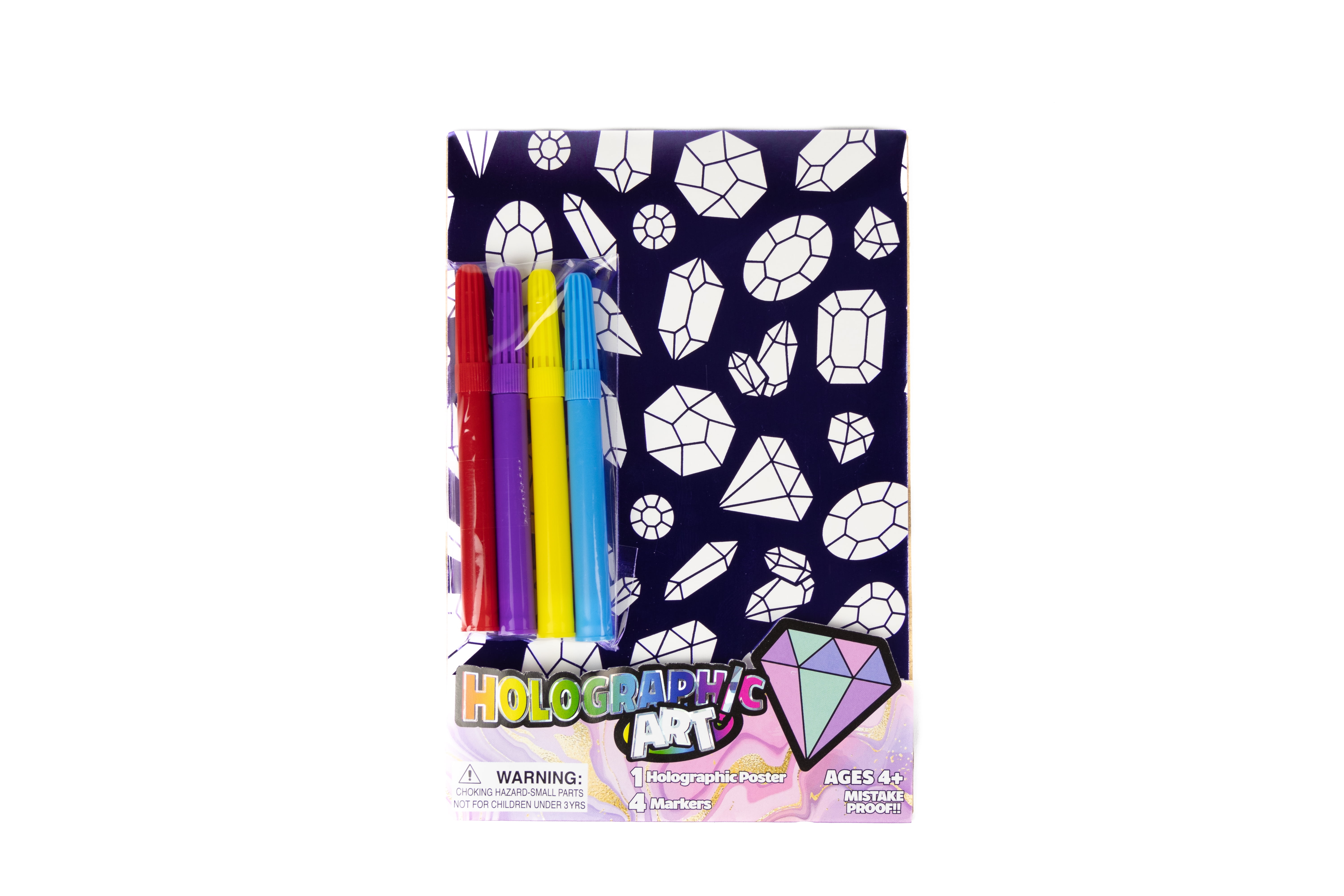 U Style Holographic Coloring Poster 4"x6" w 4pc Markers, Gems - Walmart.com