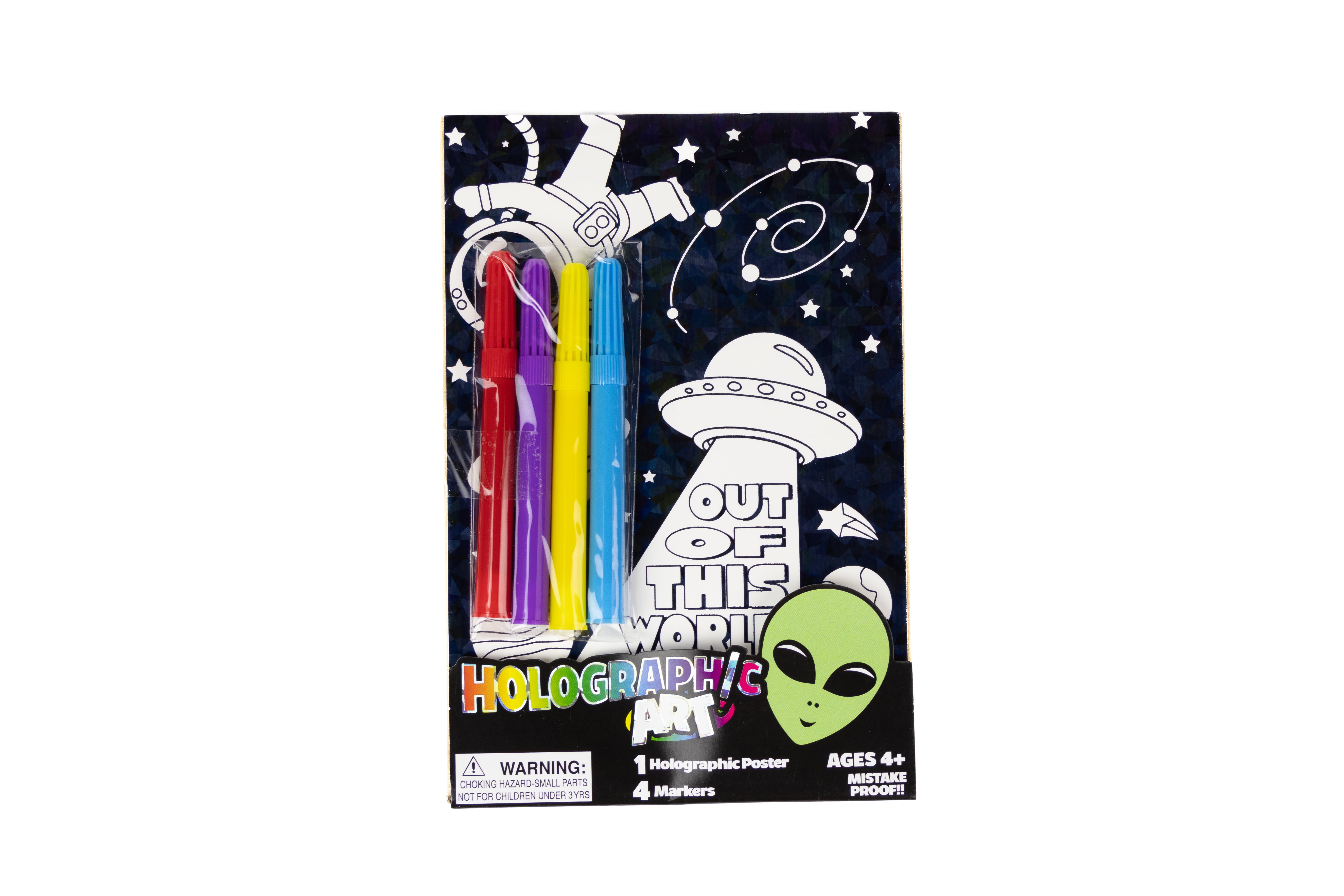 U Style Holographic Coloring Poster 4"x6" w 4pc Markers, Outer Space ...