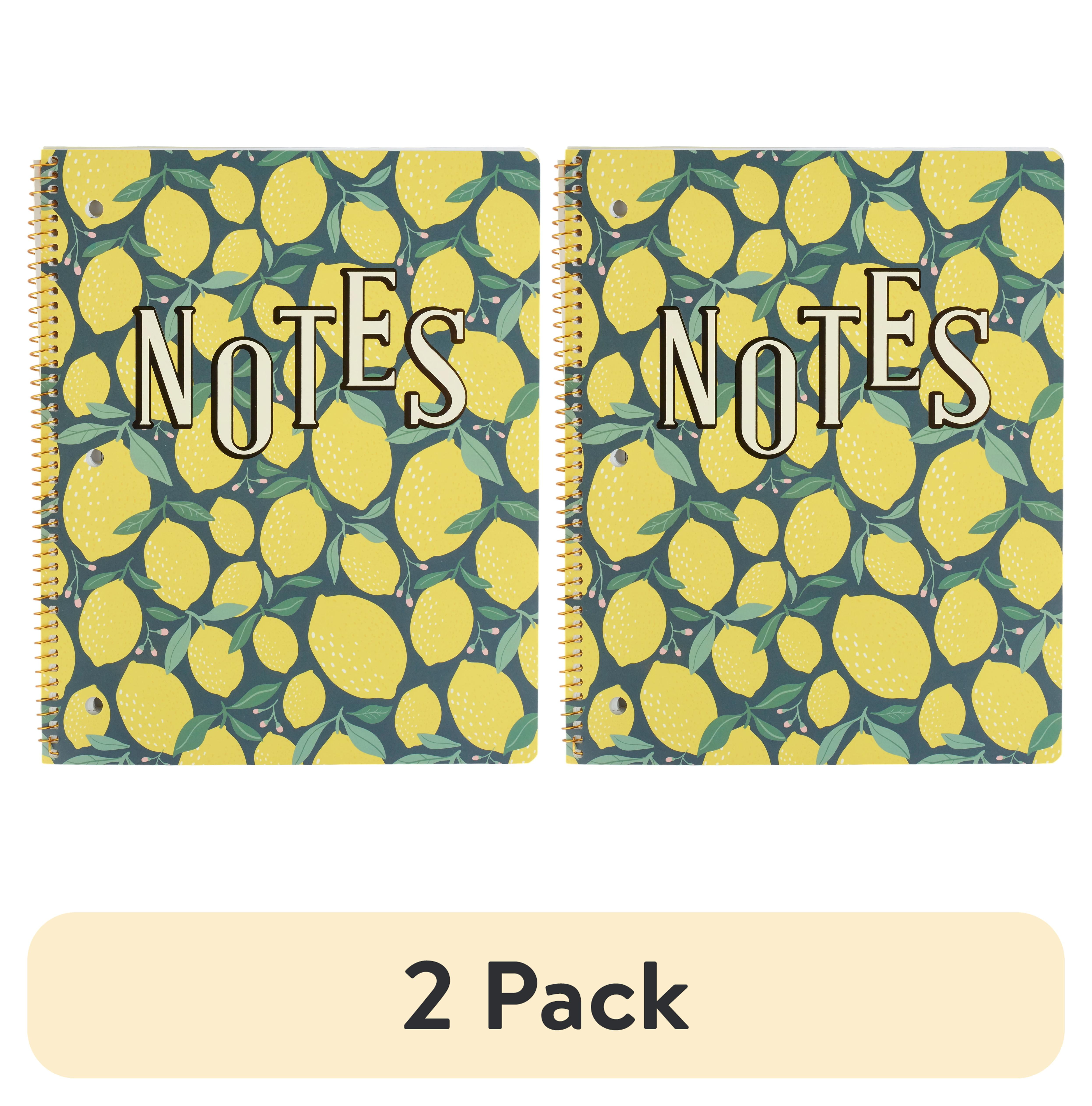 (2 pack) U Style Lemon College Ruled 1 Subject Notebook, 10.5" x 8.5 ...