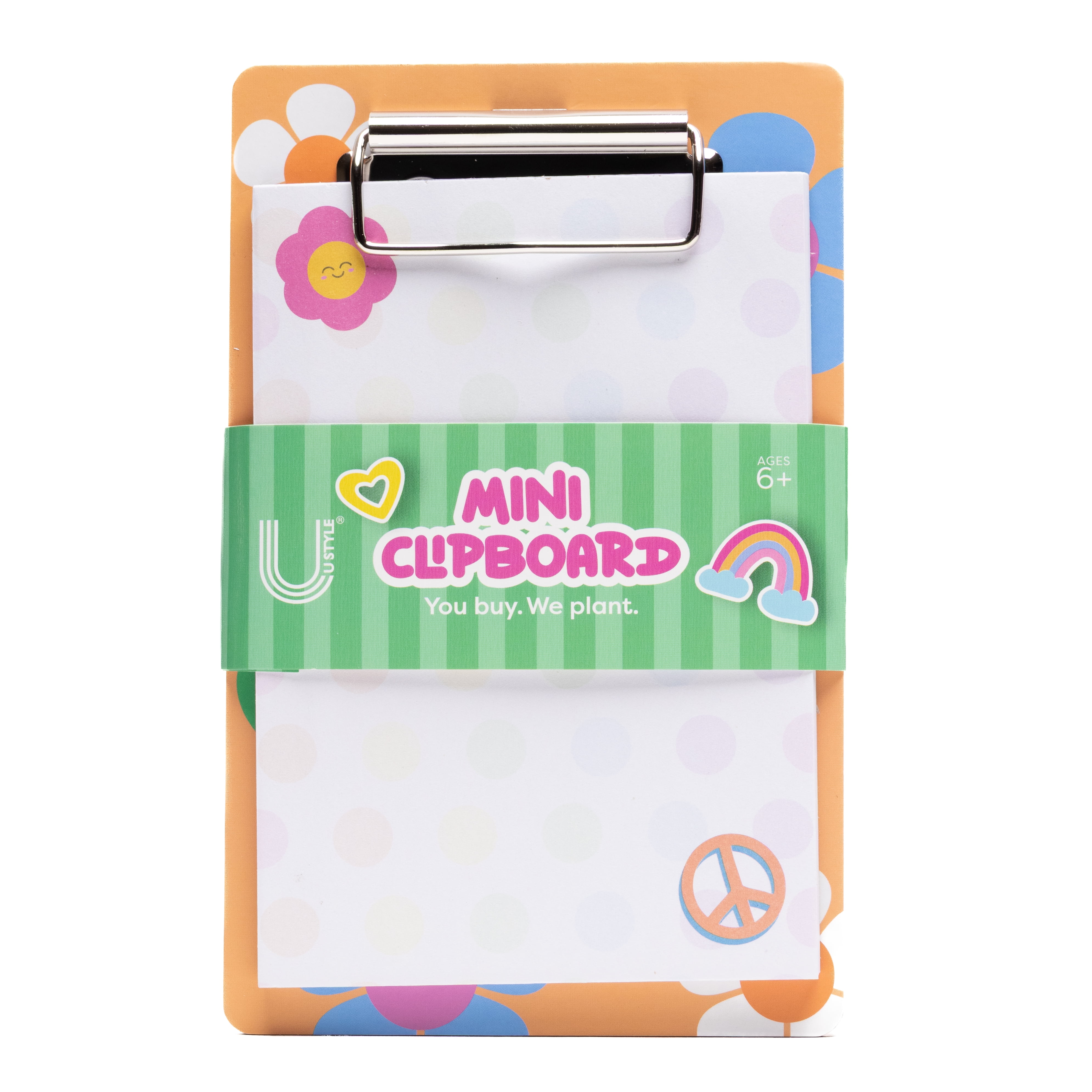 U Style Mini Clipboard with Notepad Set, 40 Sheets, Daisy - Walmart.com