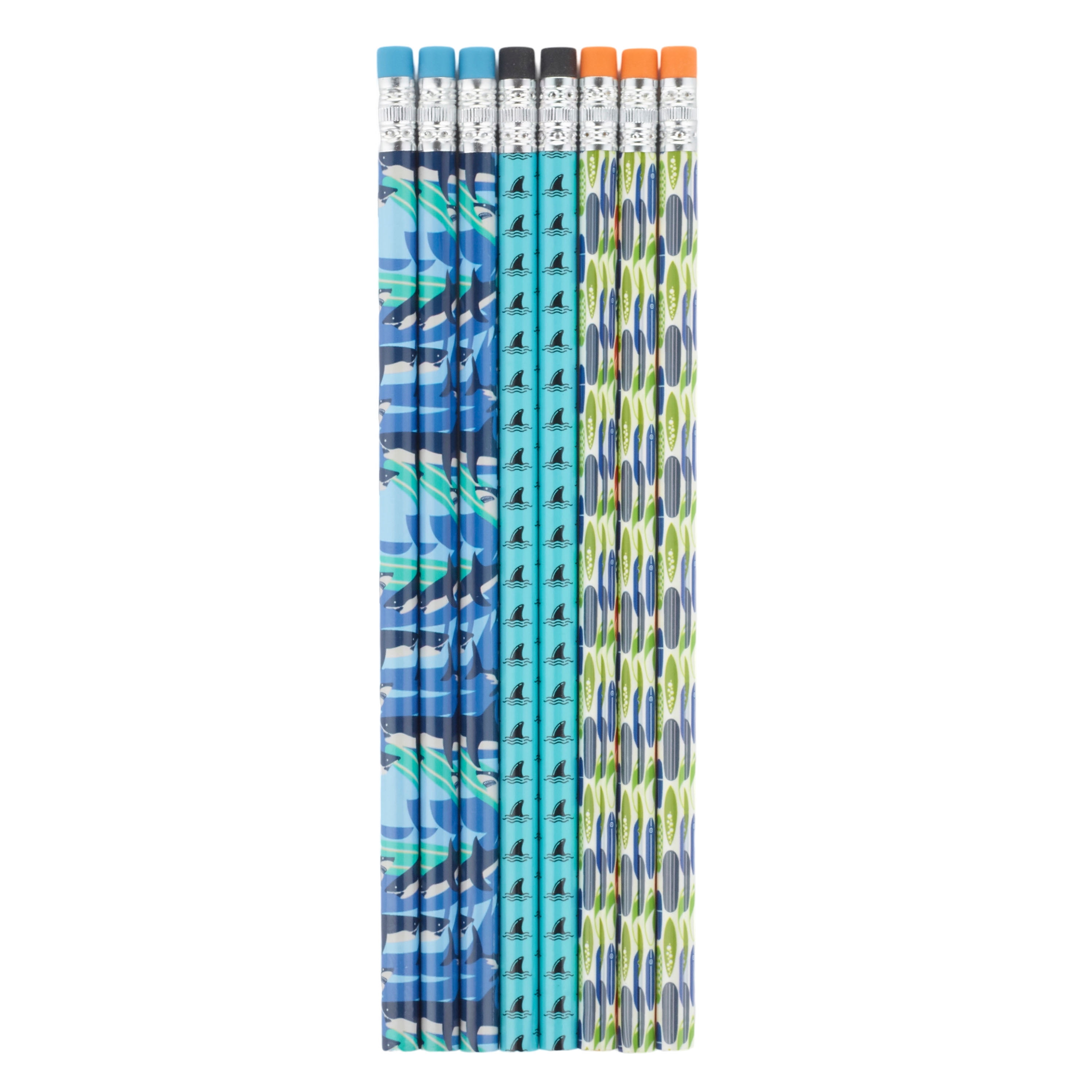 U Style No. 2 Wood Pencils, Shark Design, 8 Pack - Walmart.com