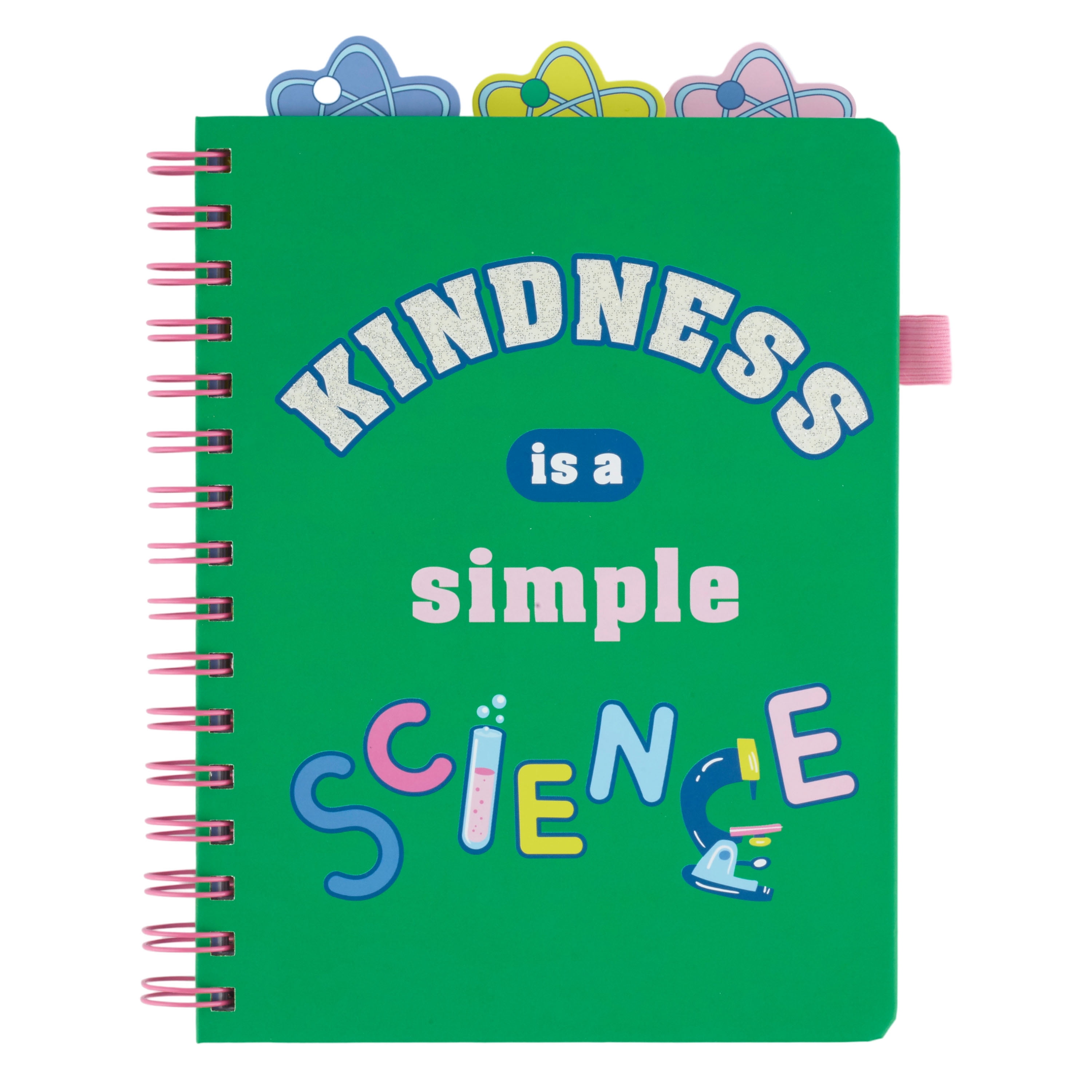 U Style Science Hard Cover Twin Wire Tabbed Paper Journal with Pen Loop ...