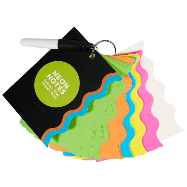 U Style Study Essentials Notecard Set with Marker, 3.5" x 5", Neon ...
