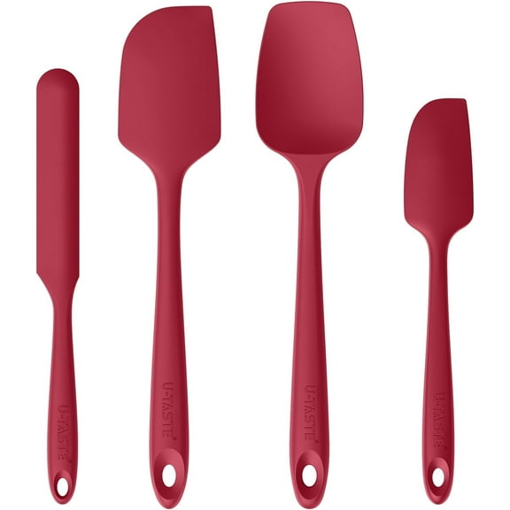 1x Silicone Spoon Spatula,Seamless Silicone Kitchen Scraper Utensil,BPA ...