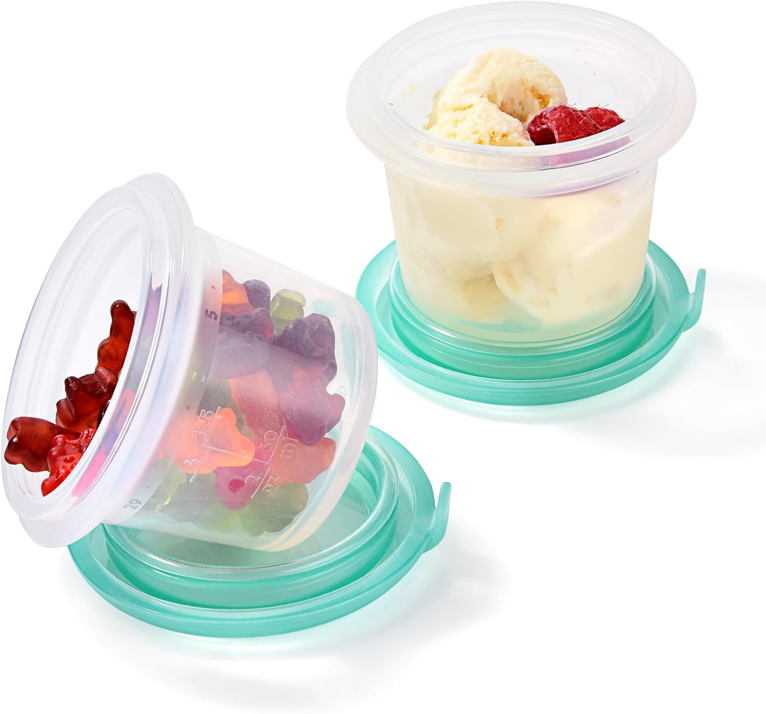 U-Taste 4oz×2 Silicone Food Container Set: Small Kitchen Storage with ...