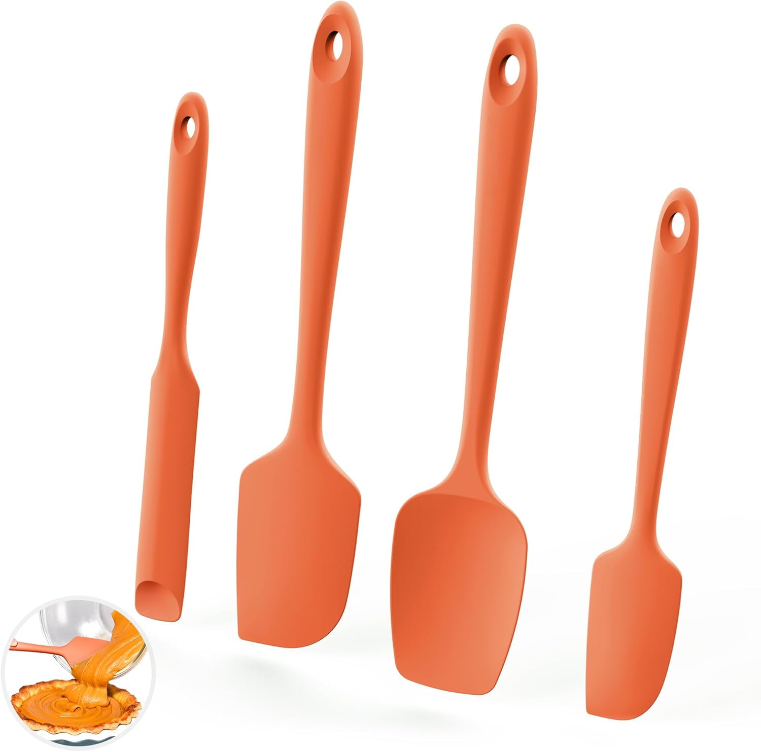 U-Taste 600°F Heat Resistant Silicone Spatulas: Flexible Food-Grade ...