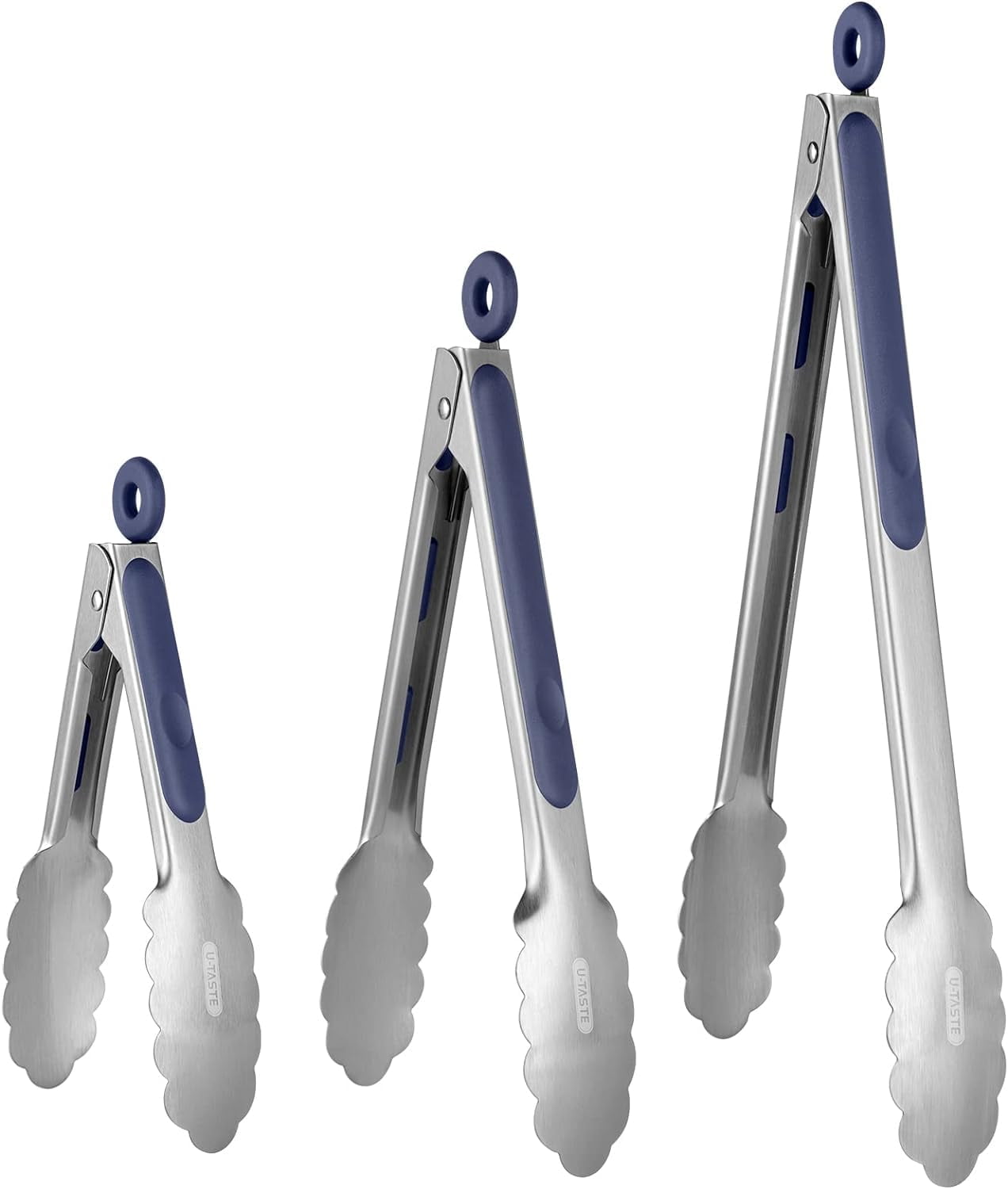 U-Taste Heat Resistant Stainless Steel Kitchen Tongs (7,9,12 inch ...