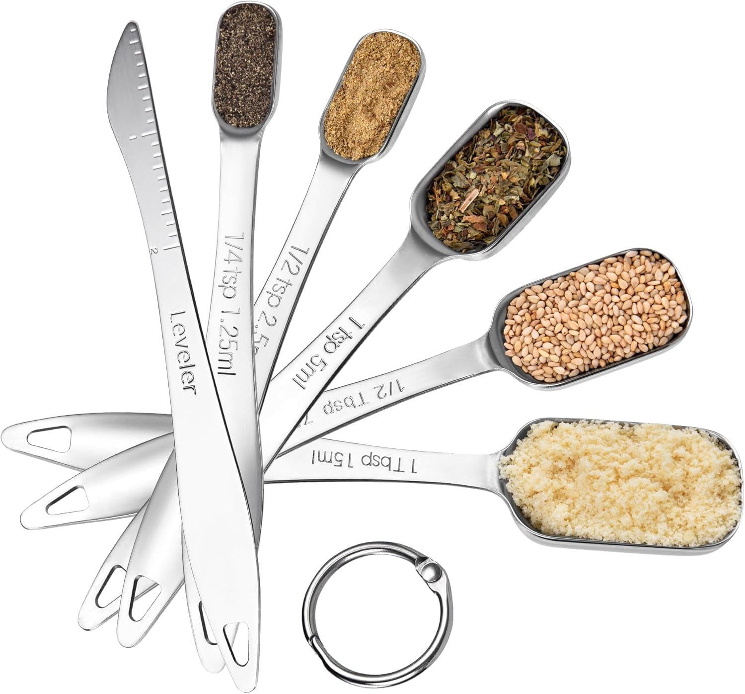 U-Taste Narrow Square Measuring Spoons: 18/8 Stainless Steel Kitchen Measure Teaspoon Tablespoon ...