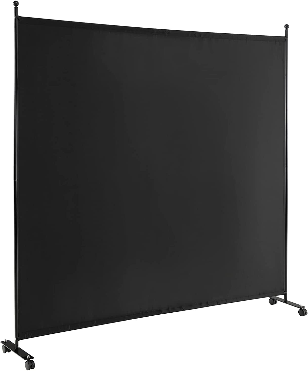 U-ToBe 6Ft Tall Room Divider with Rollers Black- 73" Wide Freestanding ...