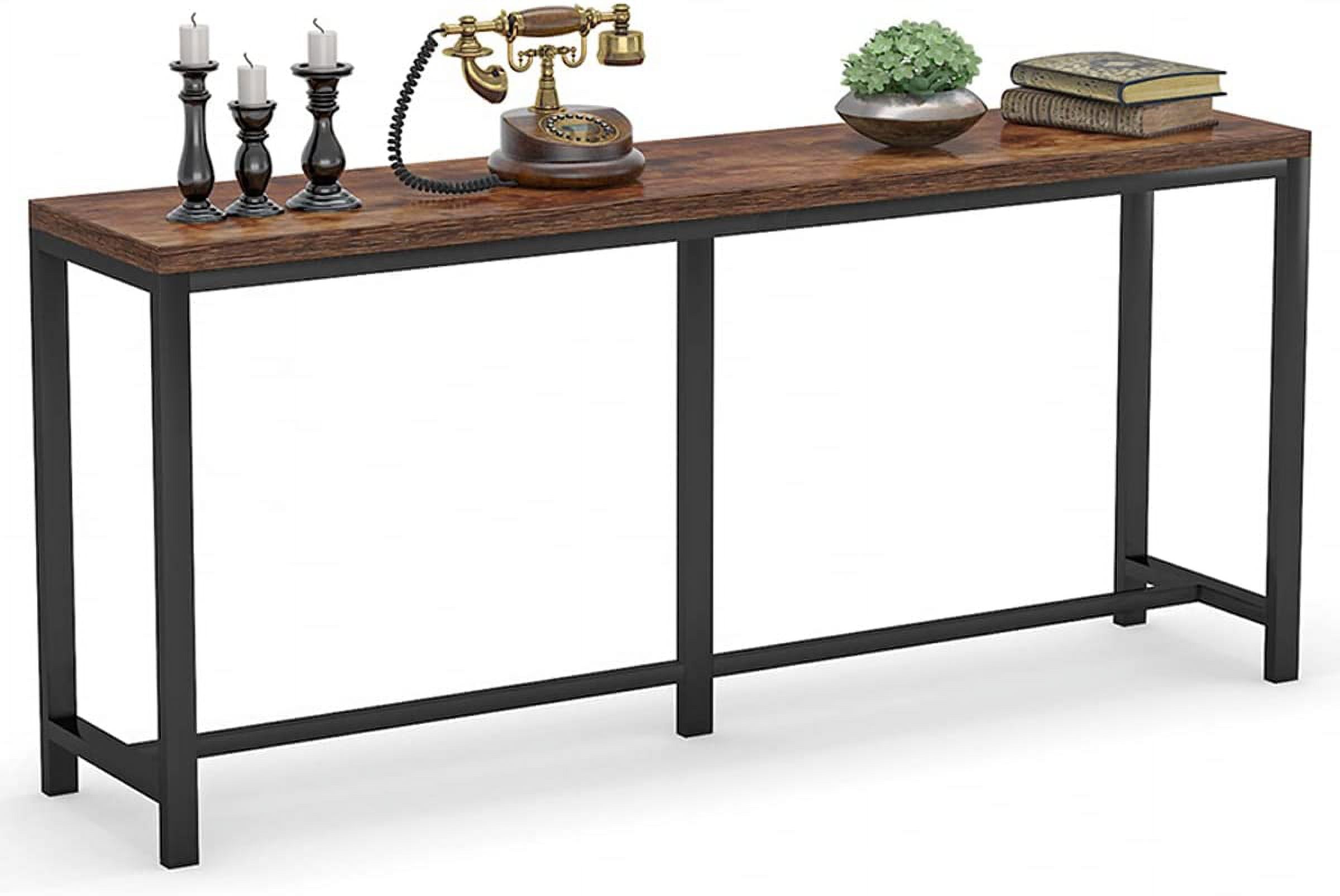 U-ToBe 70.9 inch Extra Long Sofa Table, Narrow Console Table Behind ...