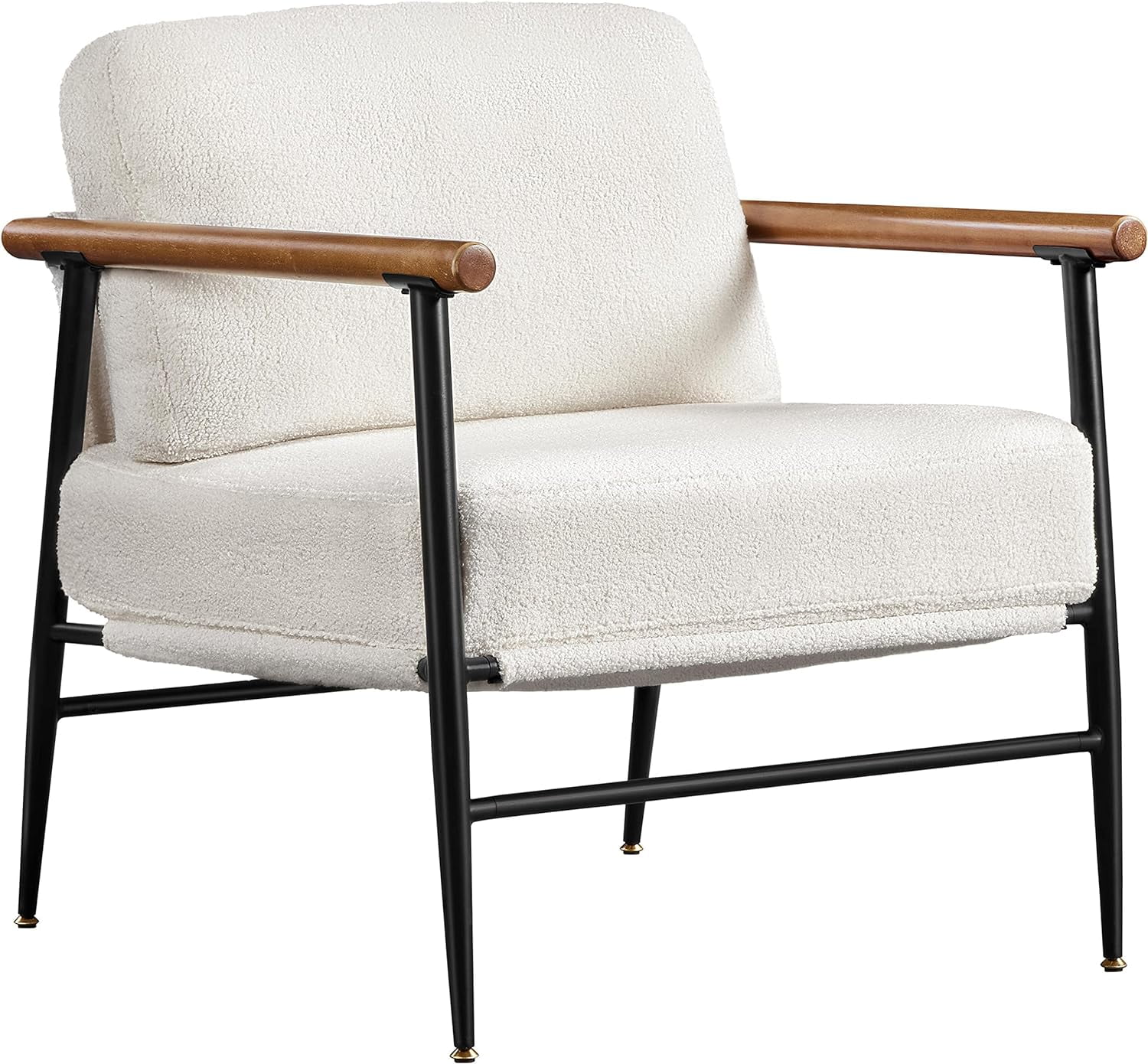 U-ToBe Accent Chair, Modern Vanity Chair, Boucle Fabric Lounge Chair ...