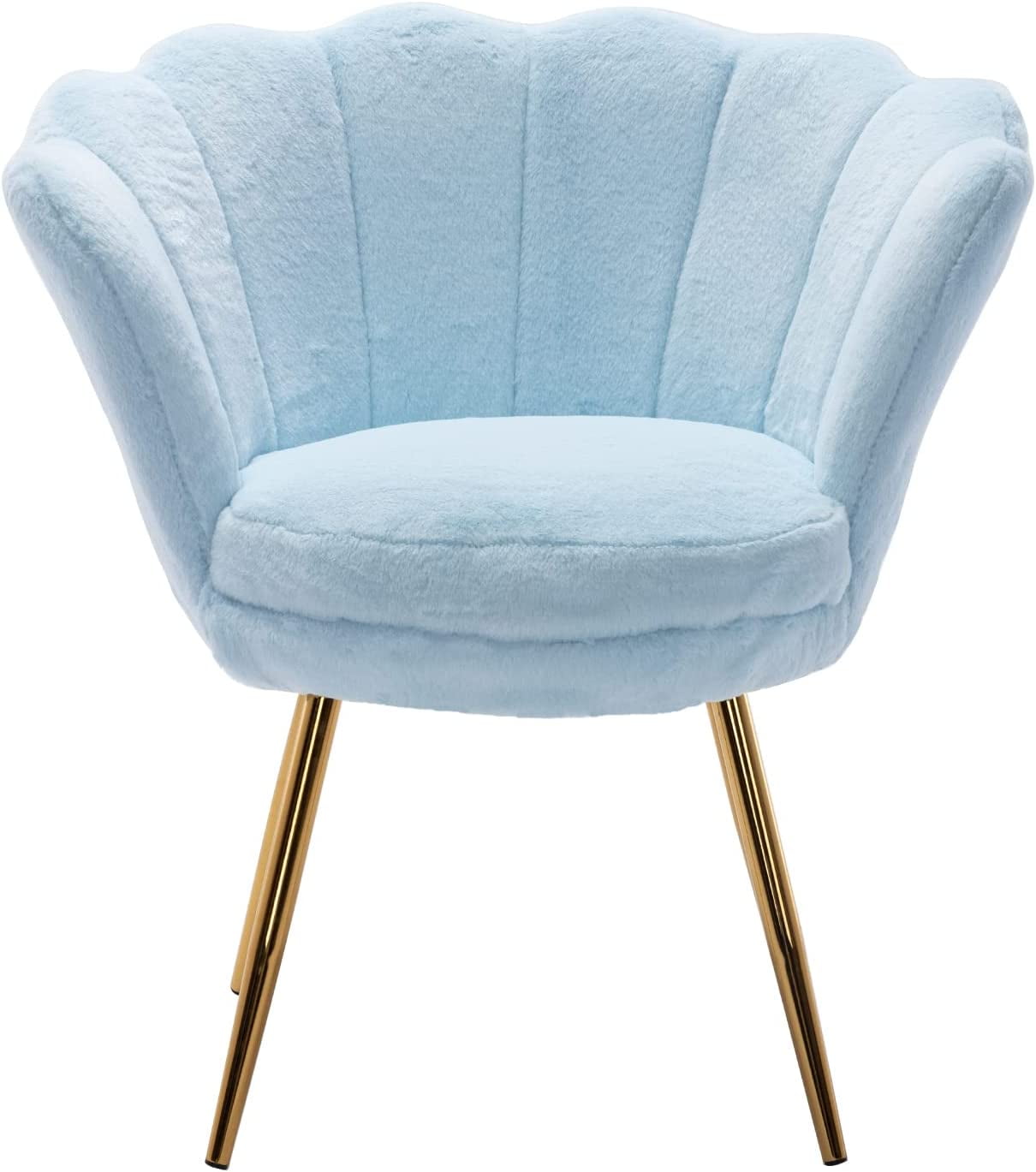 U-ToBe Living Room Chair, Faux Fur Mid Century Modern Retro Leisure ...