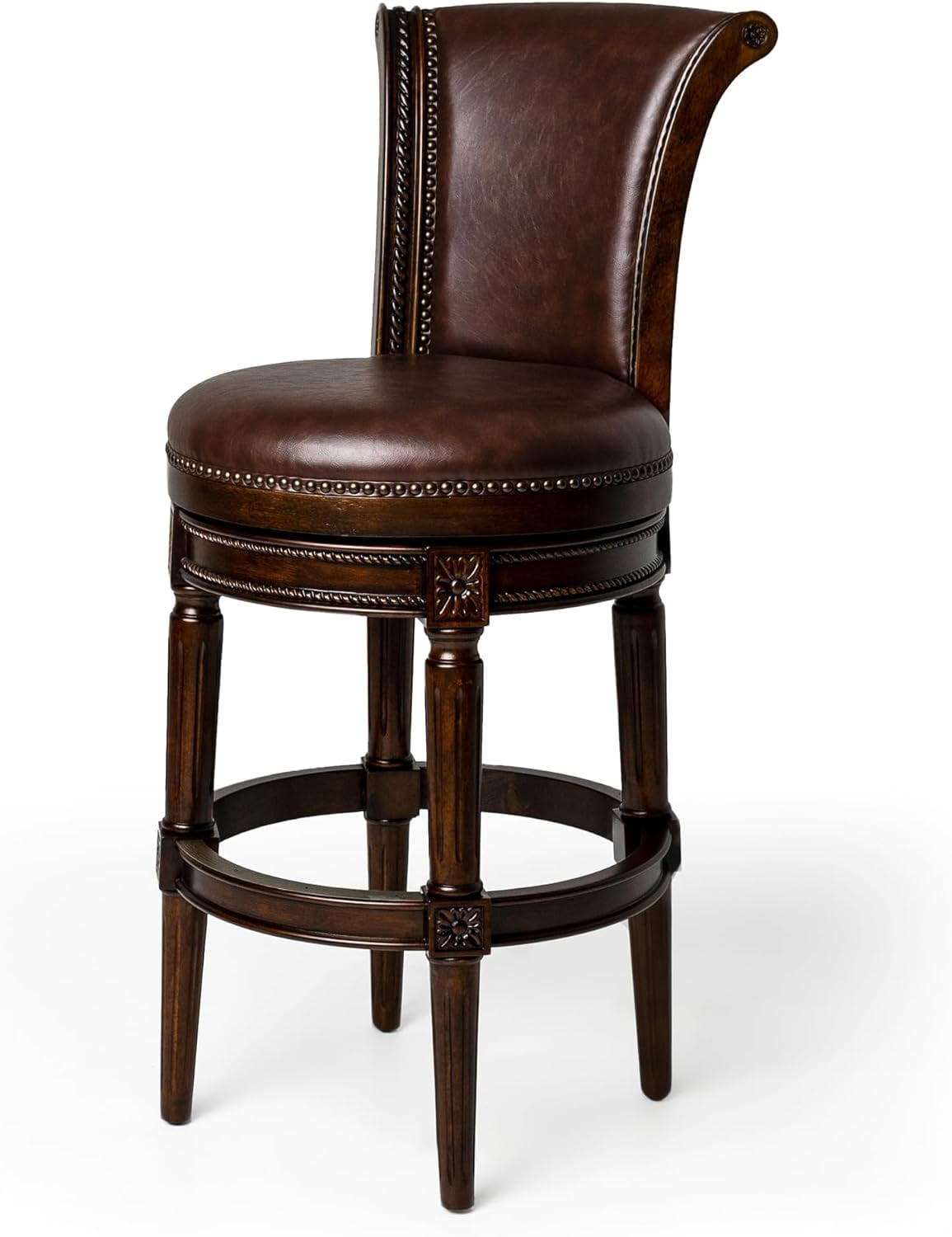 U-ToBe Pullman 31 Inch Tall Bar Height Upholstered Barstool with Back ...