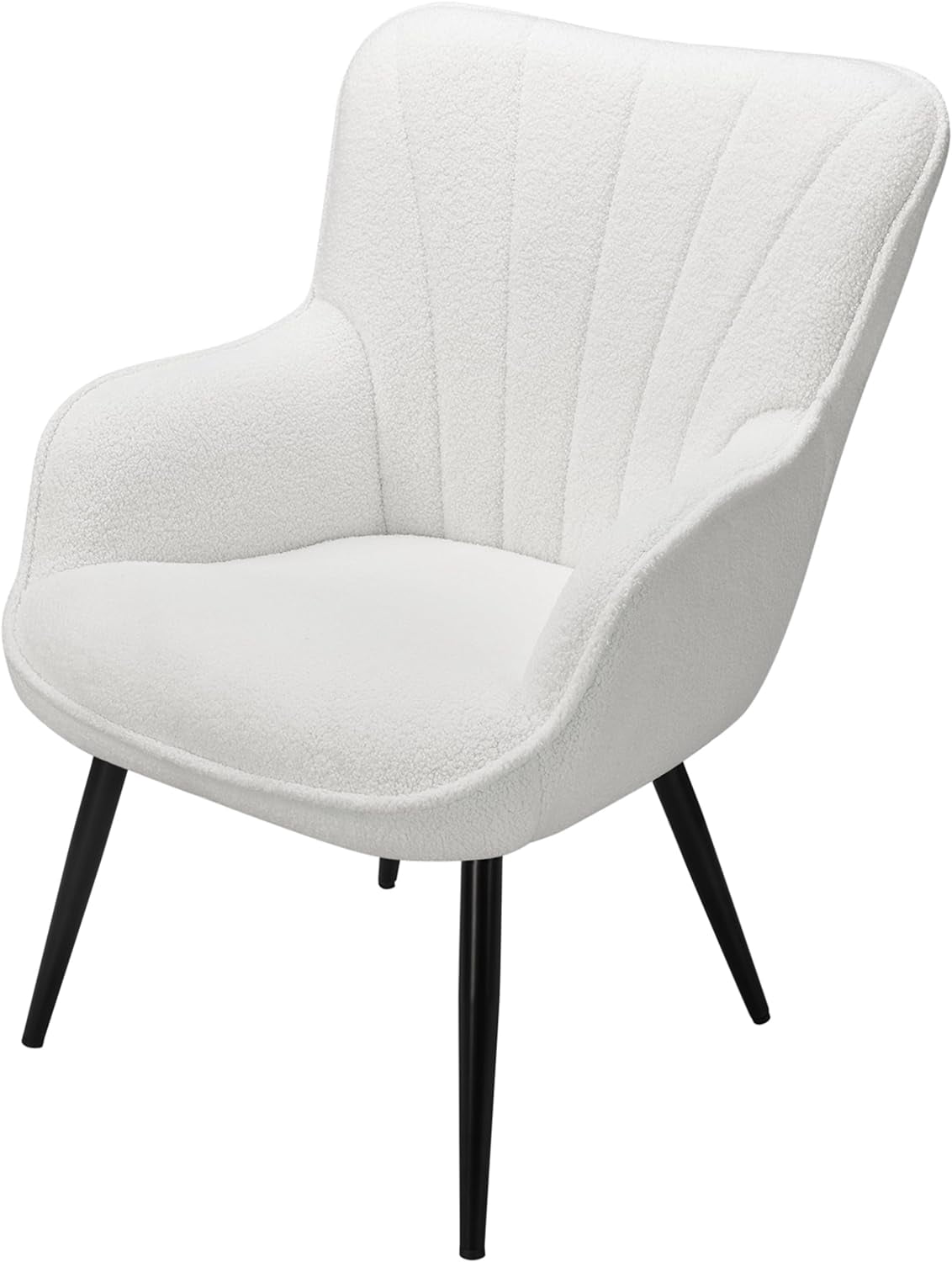 U-ToBe Teddy Fleece Accent Chair - Furry Sherpa Living Room Chair Mid ...