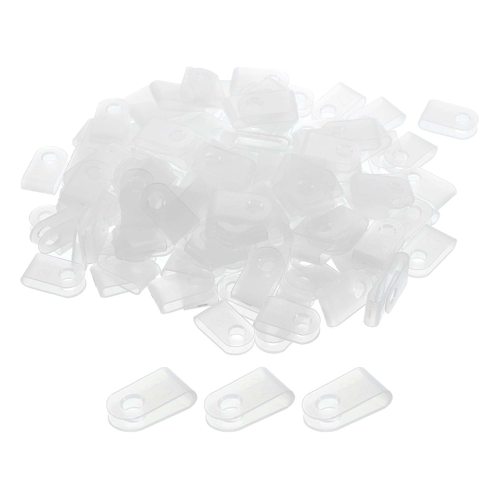 U-Type Cable Clamps, 3.3mm 0.12 Inch Cable Organizer Cord Clips White ...