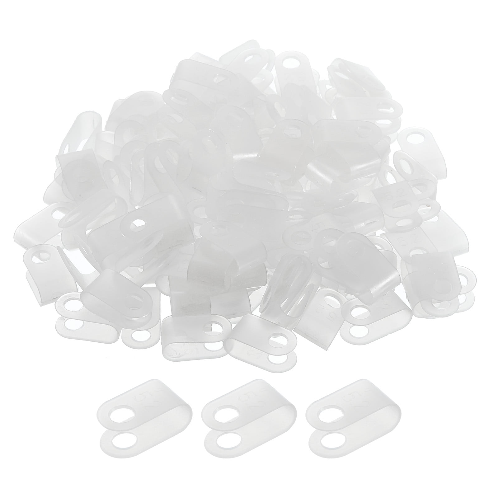 U-Type Cable Clamps, 5.2mm 0.2 Inch Cable Organizer Cord Clips White ...