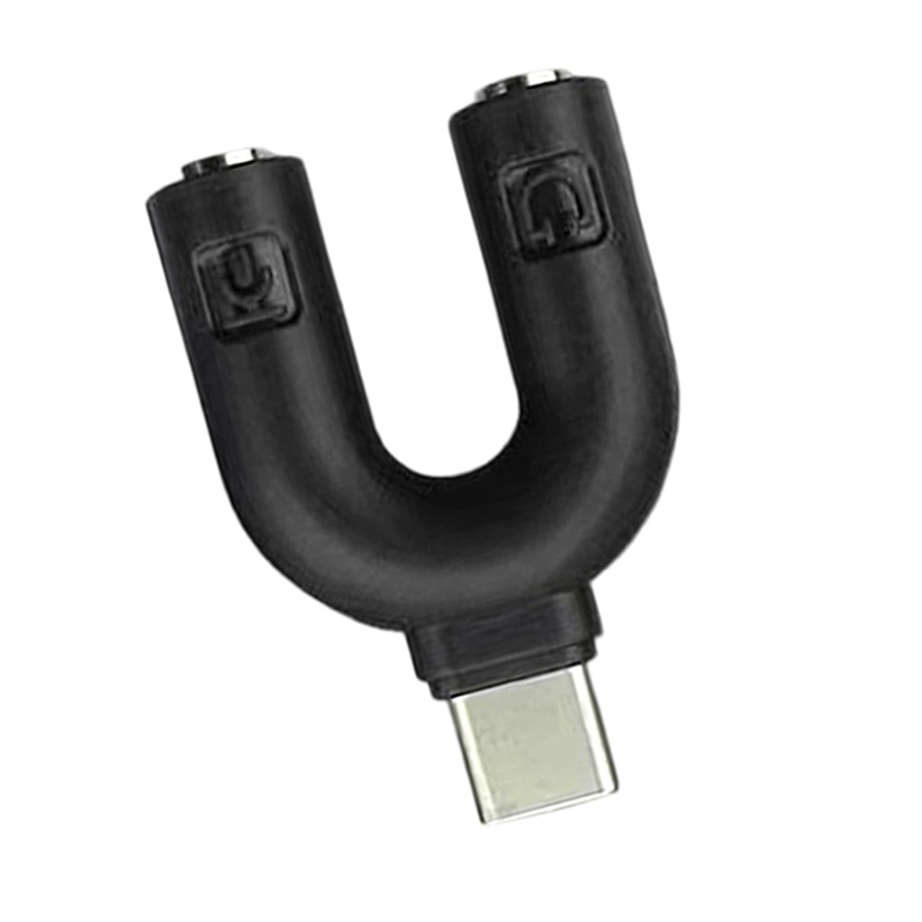 U Type Type C to 3.5mm Splitter Connectors Double Headphone Use For ...