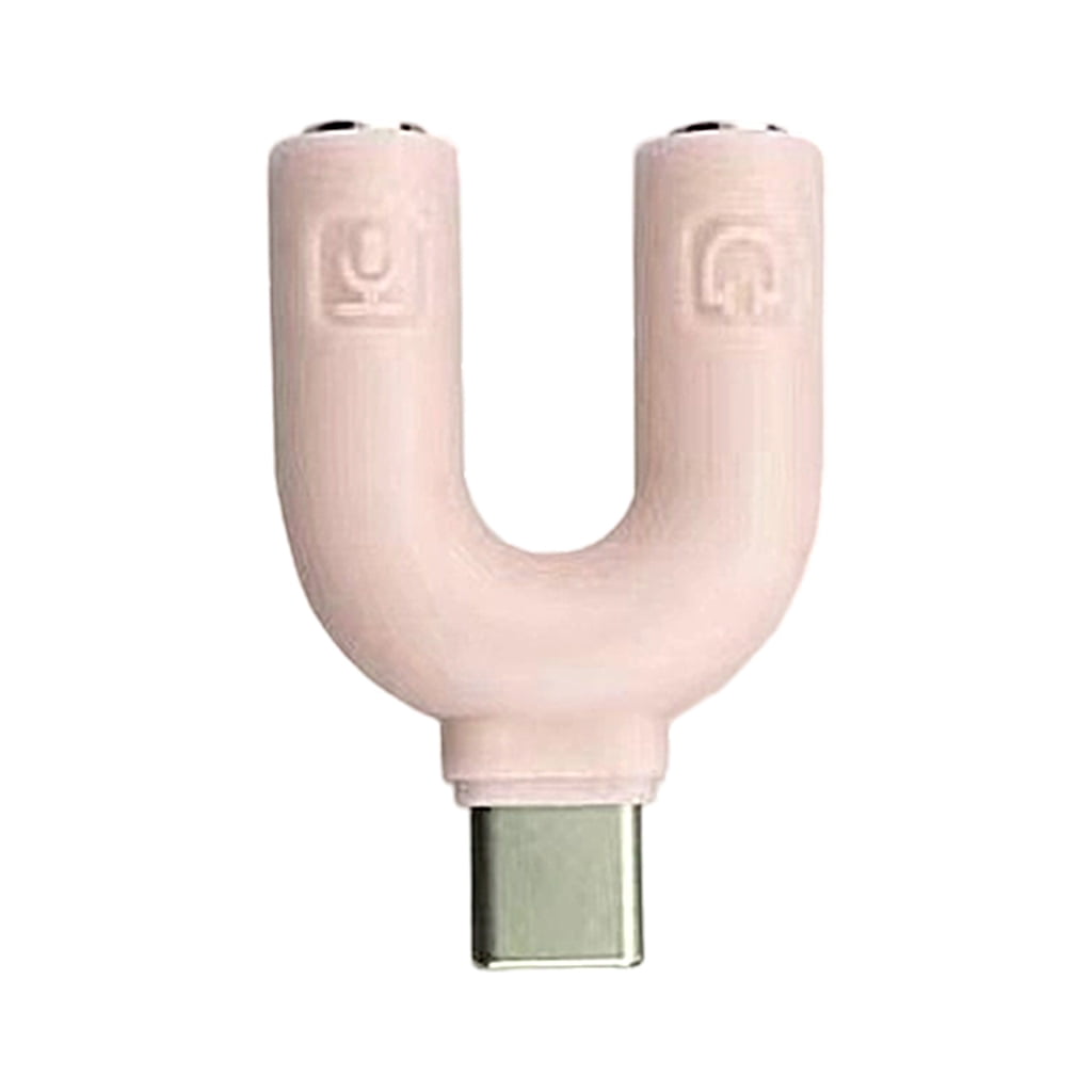 U Type Type C to 3.5mm Splitter Connectors Double Headphone Use For ...