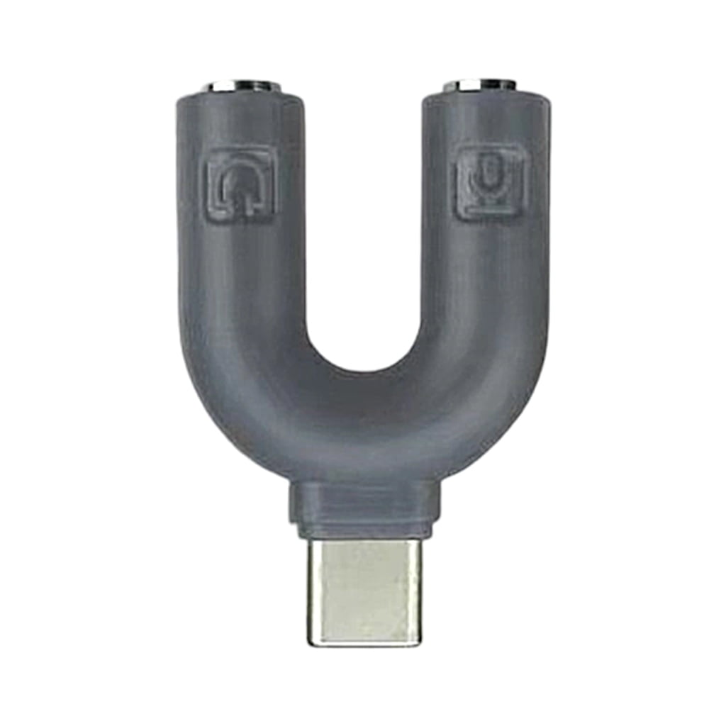 U Type Type C to 3.5mm Splitter Connectors Double Headphone Use For ...