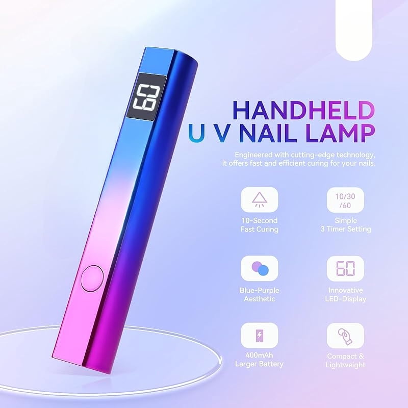 U V Light for Nails - Handheld U V Lamp for Gel Nails LED Nail Lamp ...