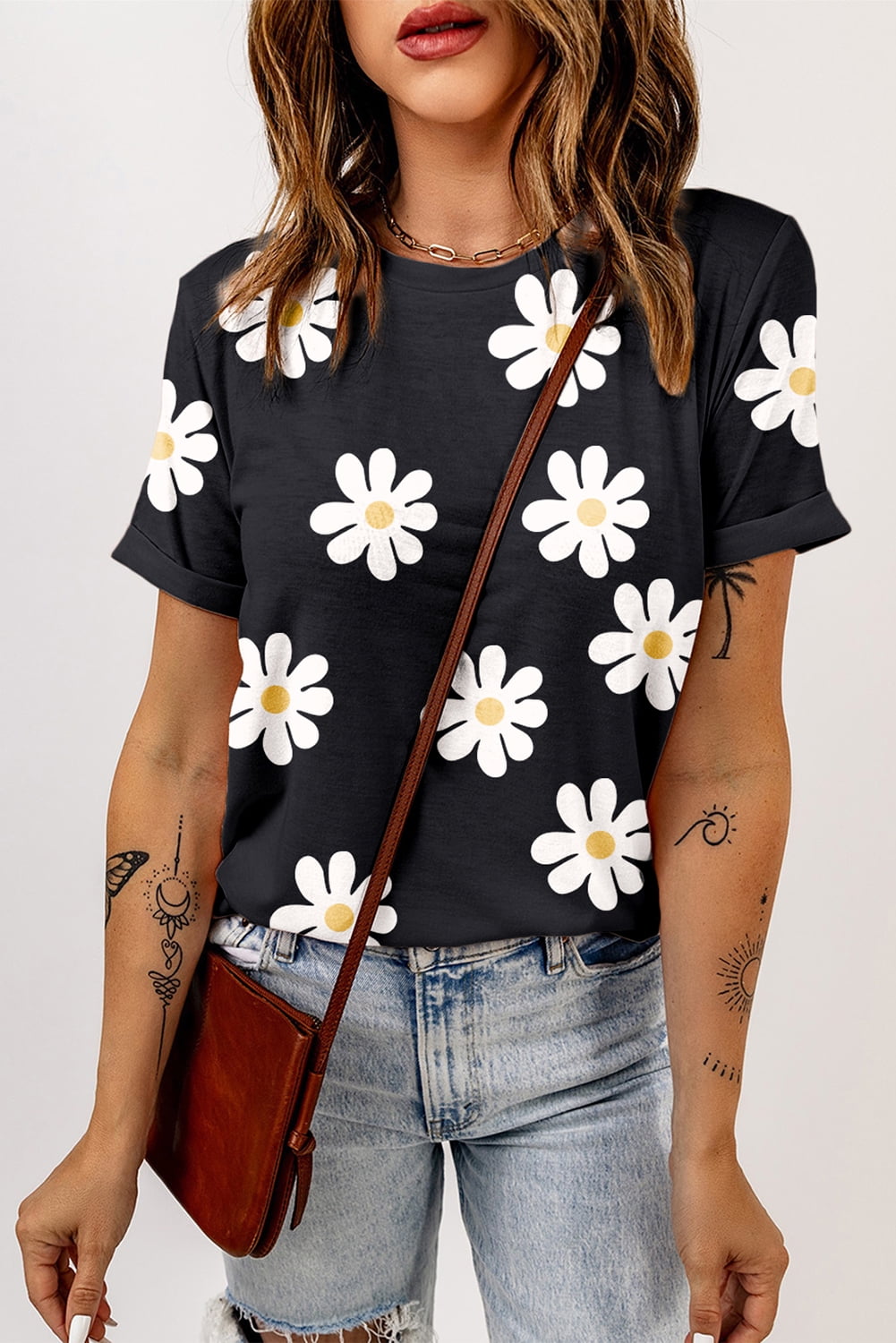 U.Vomade Chic Daisy Tee - Summer's Vibrant Staple! - Walmart.com