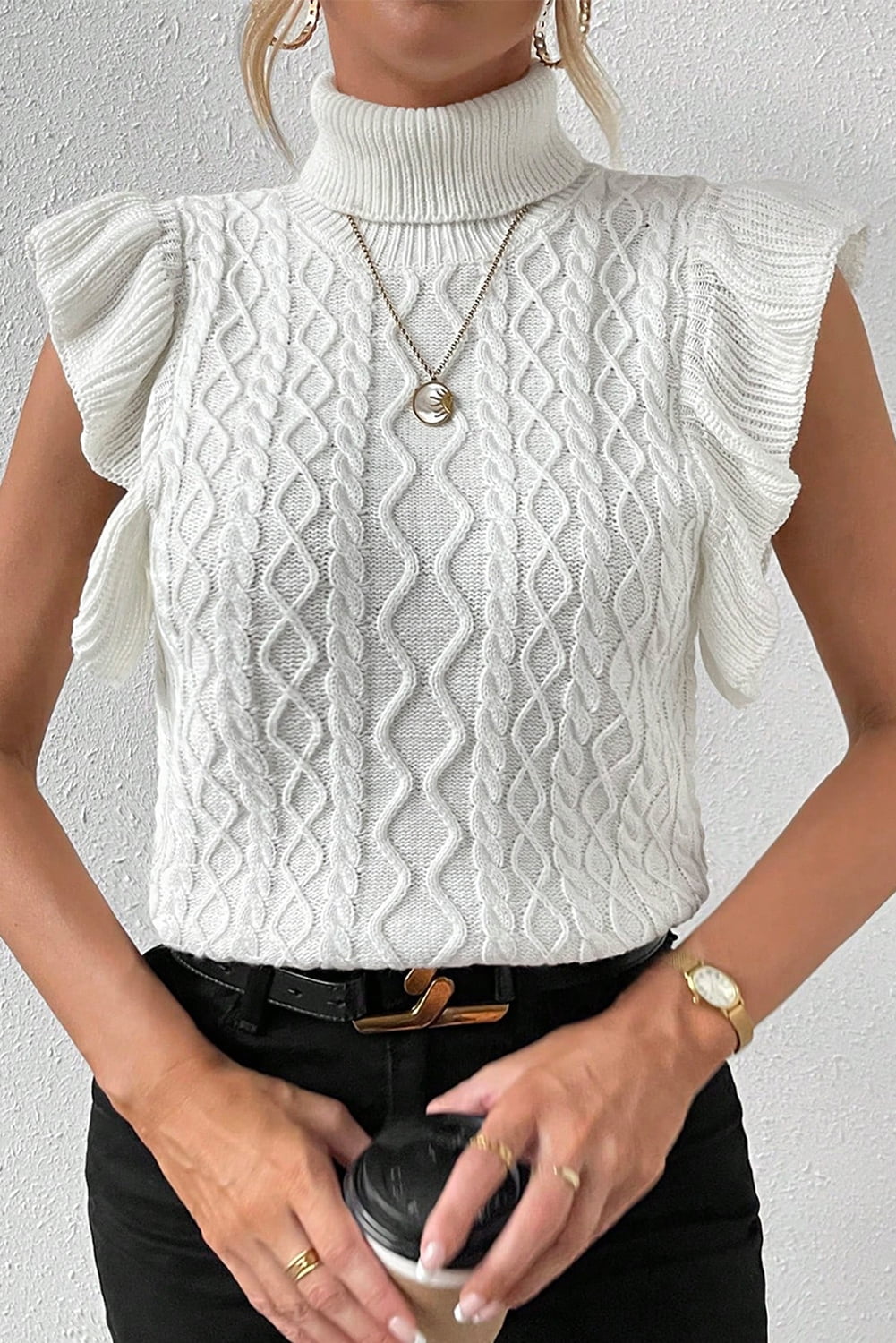 U.Vomade Elegant White Turtle Neck – Versatile Knit for Every Woman ...
