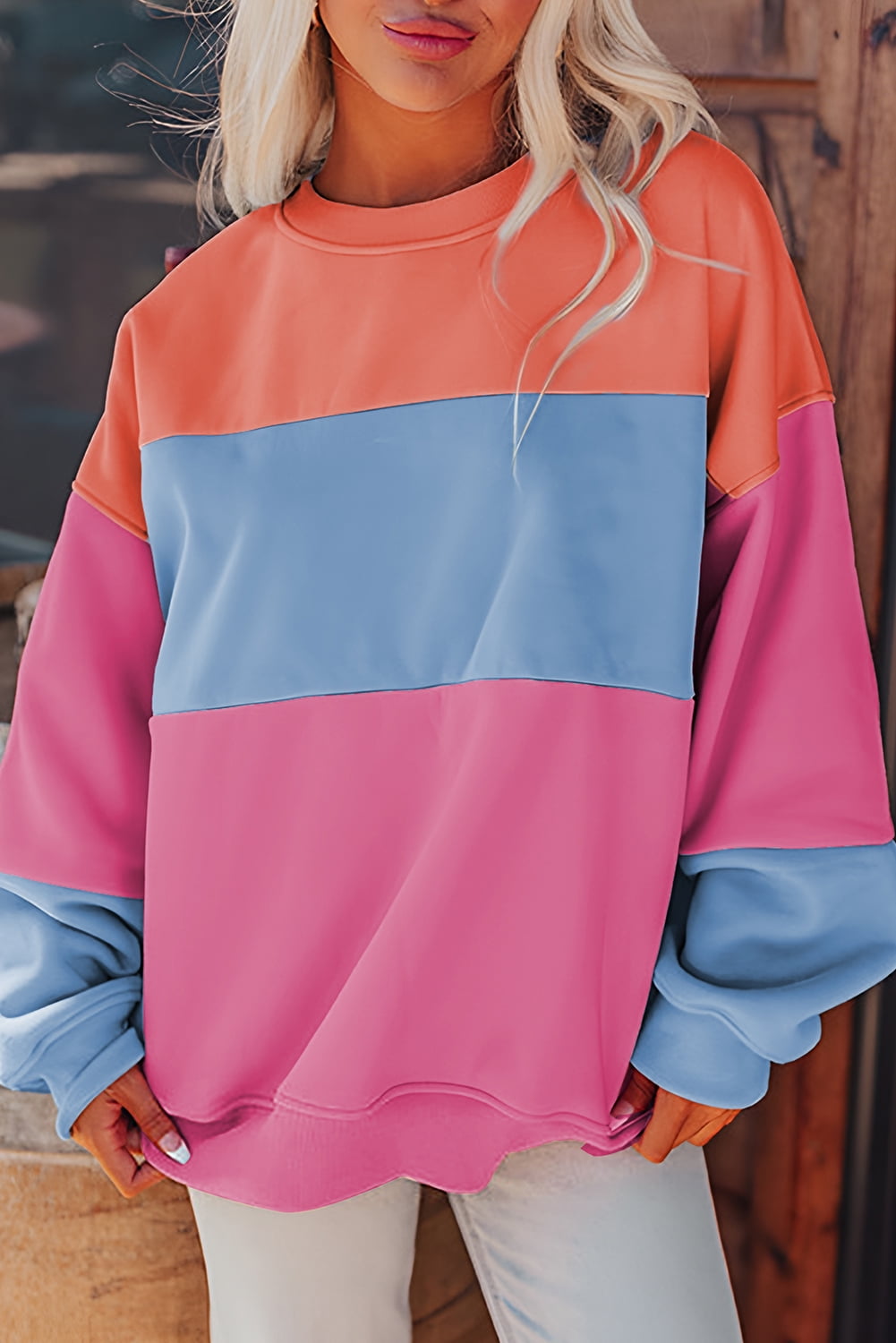 U.Vomade Flirty Pink Patchwork Top - Bold & Chic Fit! - Walmart.com
