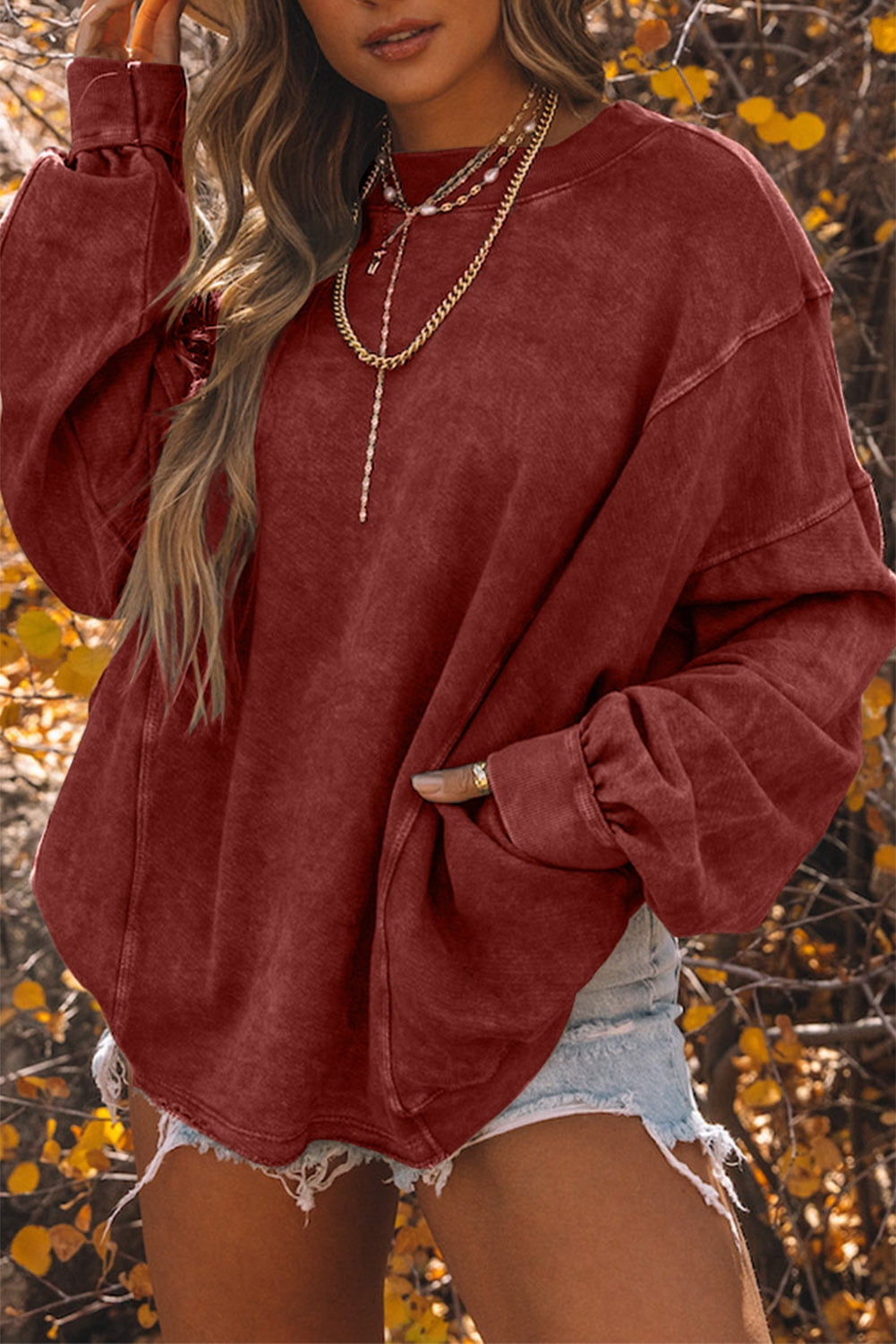 U.Vomade Flirty Twist-Back Crewneck – Easy Oversized Chic - Walmart.com