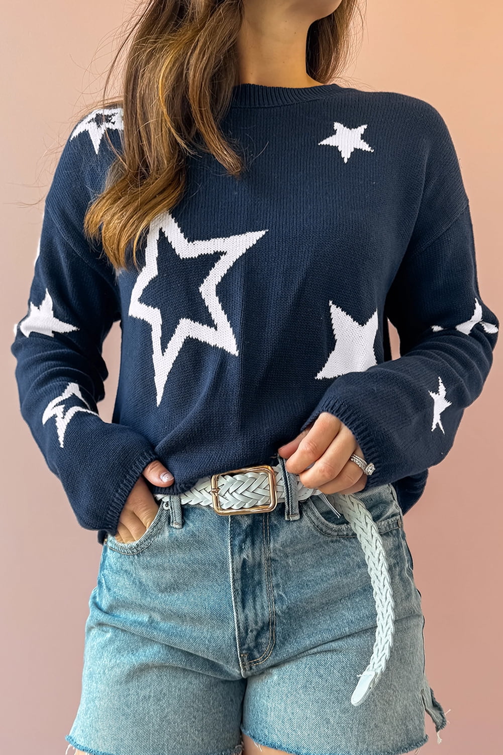 U.Vomade Sail Blue Knit Sweater: Dive into Comfort & Style! - Walmart.com